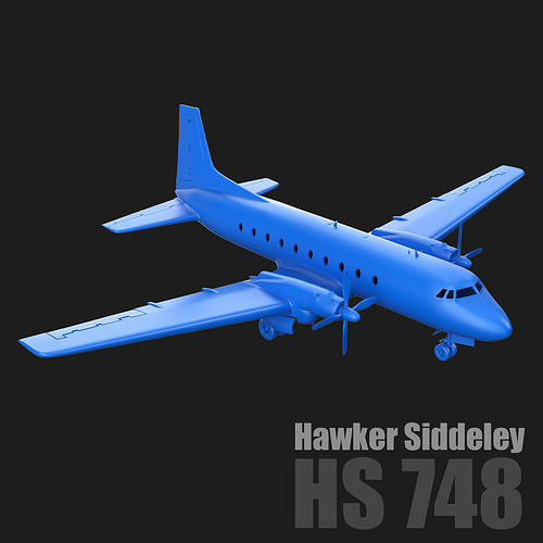 HAWKER SIDDELEY HS 748 3D model 3D printable | CGTrader