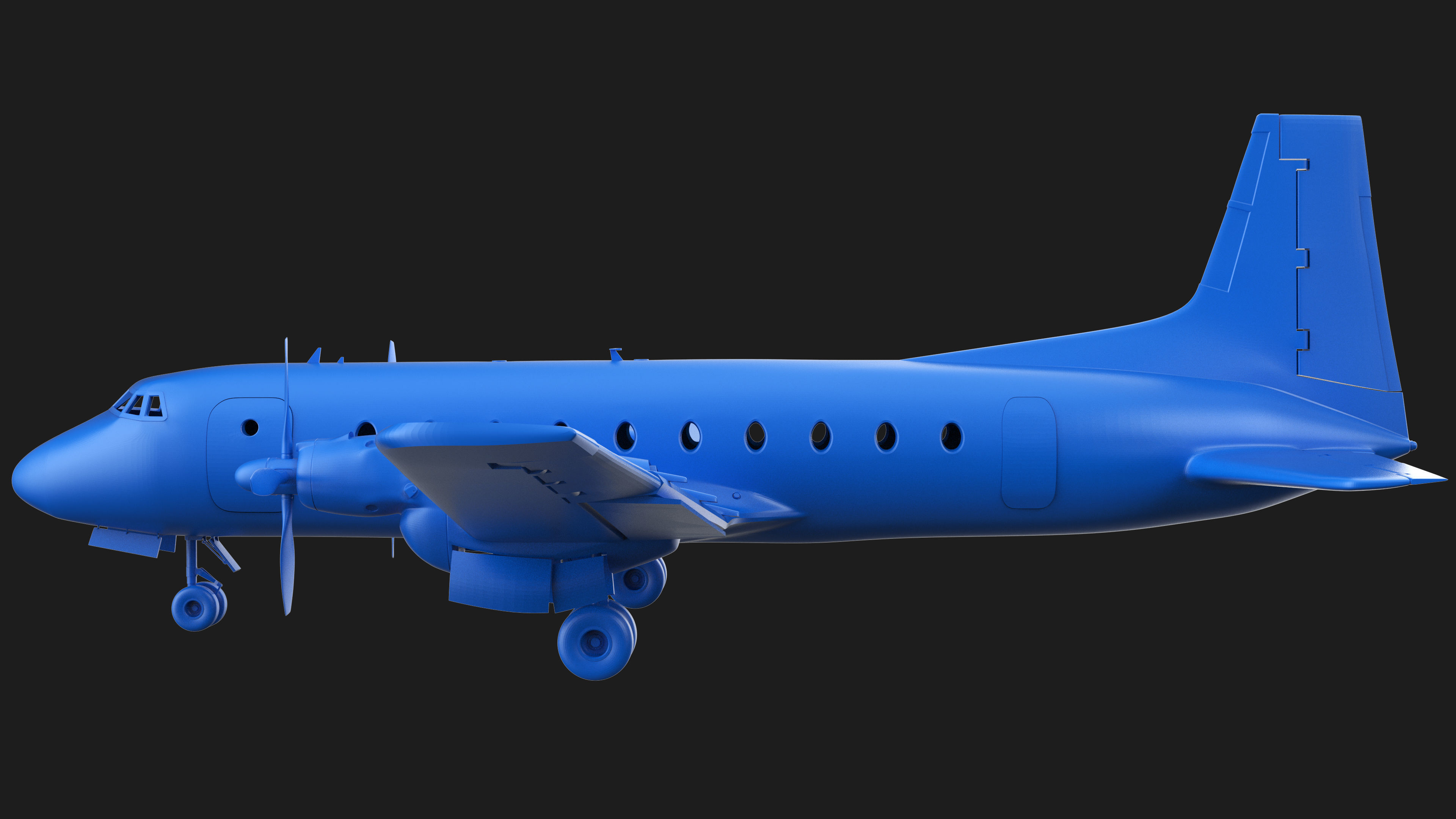 HAWKER SIDDELEY HS 748 3D model 3D printable | CGTrader