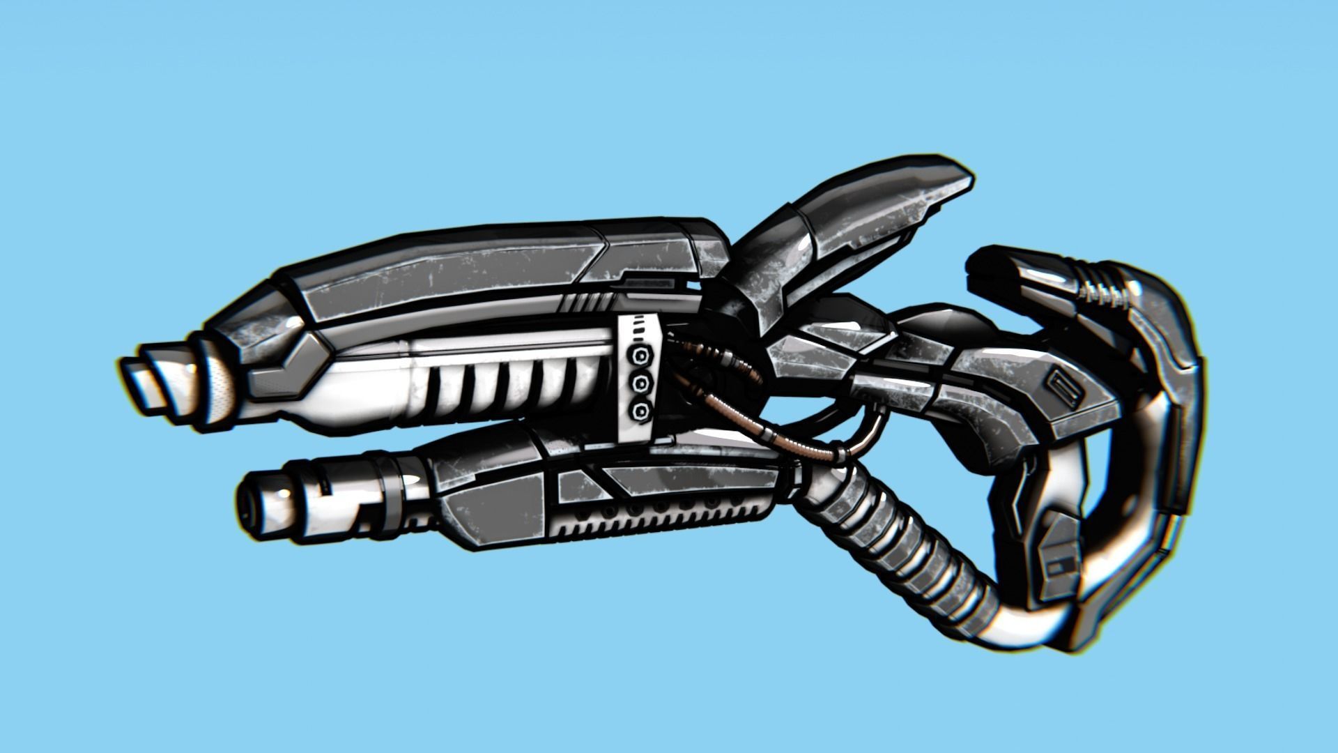 3D model Sci-Fi One-Hand Shotgun VR / AR / low-poly | CGTrader