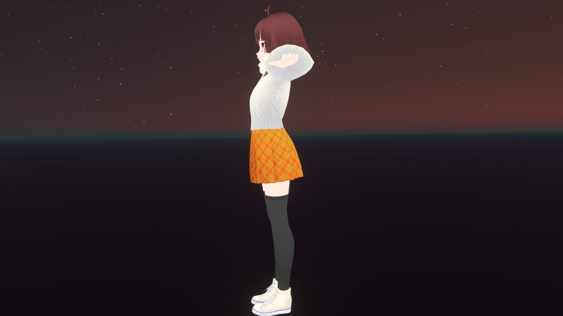 3D model cute anime girl character - Mayoko VR / AR / low-poly | CGTrader