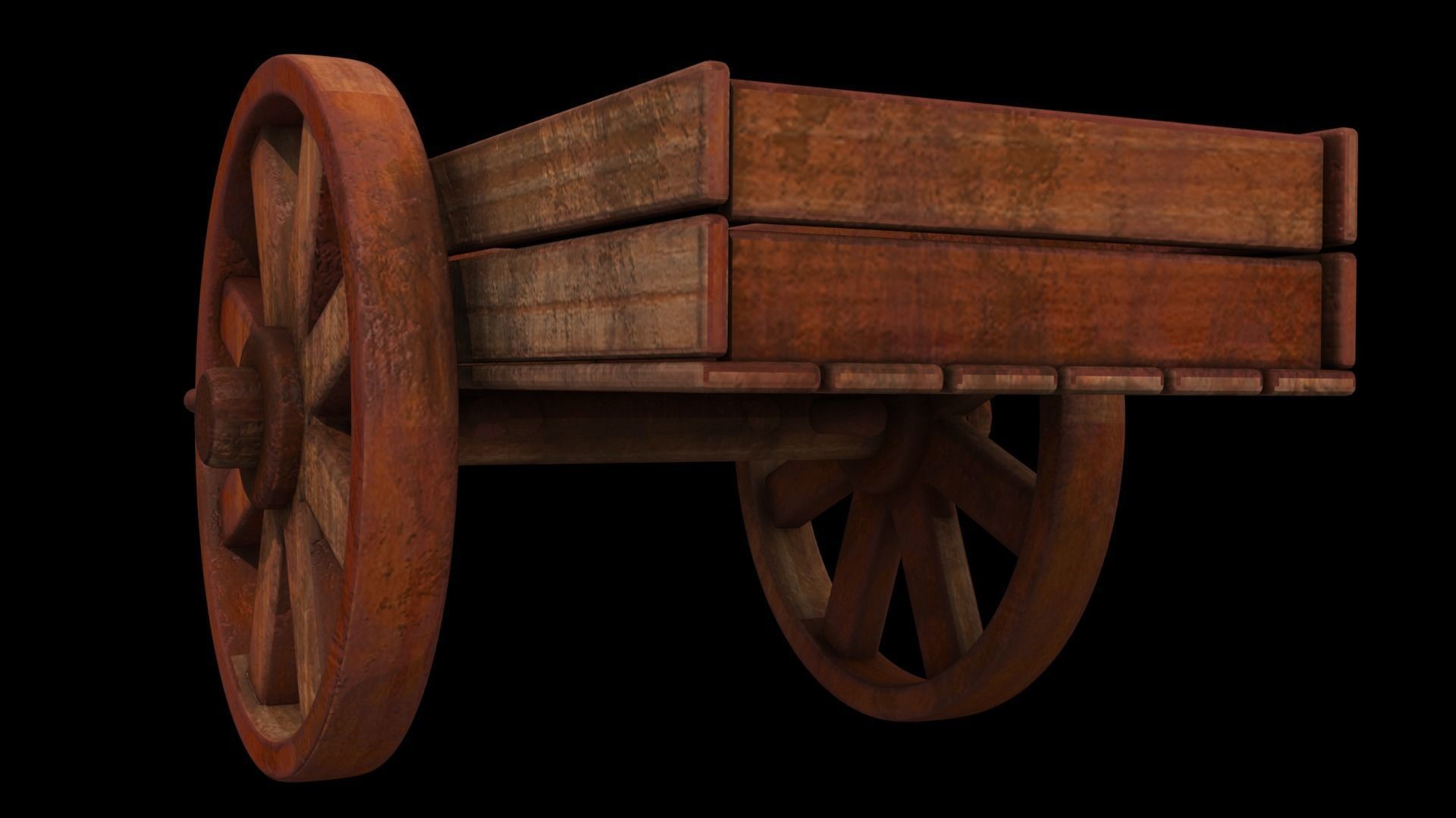 tumbrel 2 old wooden cart 3D model | CGTrader