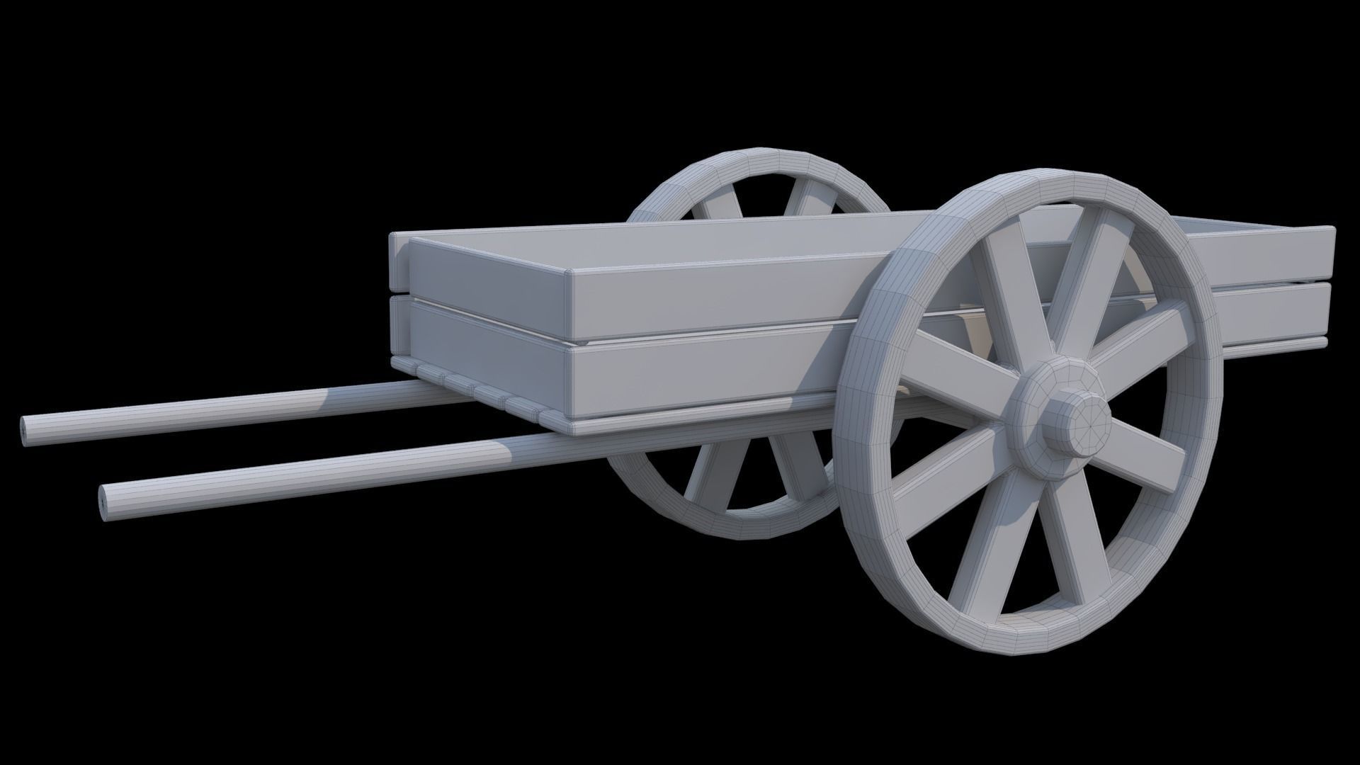 tumbrel 2 old wooden cart 3D model | CGTrader