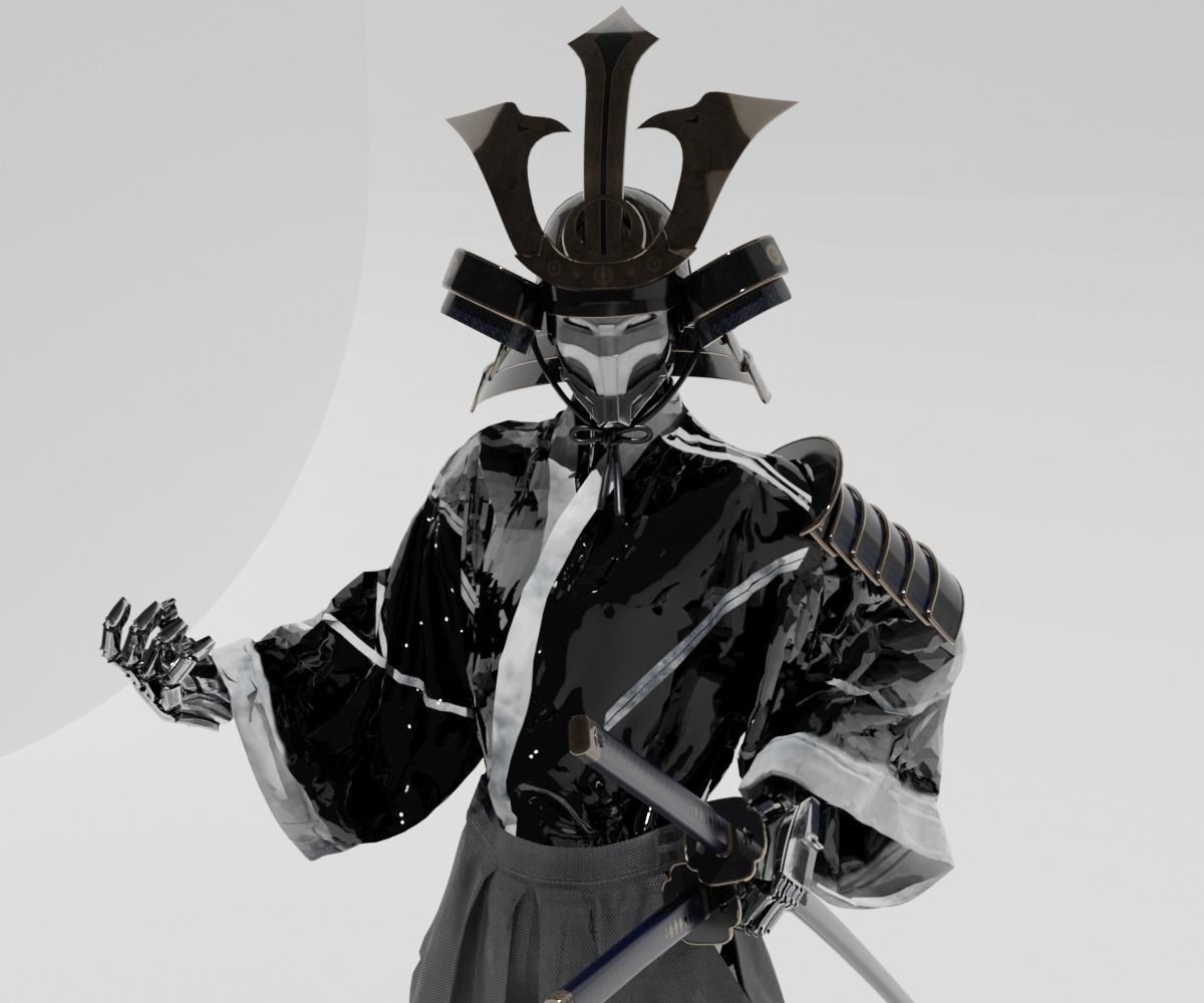 Cyber-Ronin samurai dressed 3D model | CGTrader