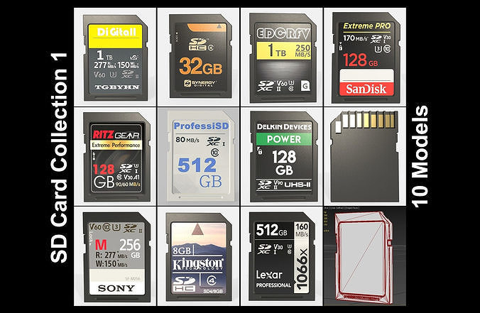 SD Card Model Collection 01 - 10 Models | CGTrader