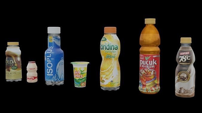 Bottle Collection group of beverage bottles 3D model | CGTrader