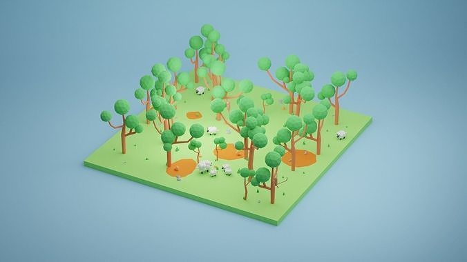 Low Poly Jungle 3D model | CGTrader