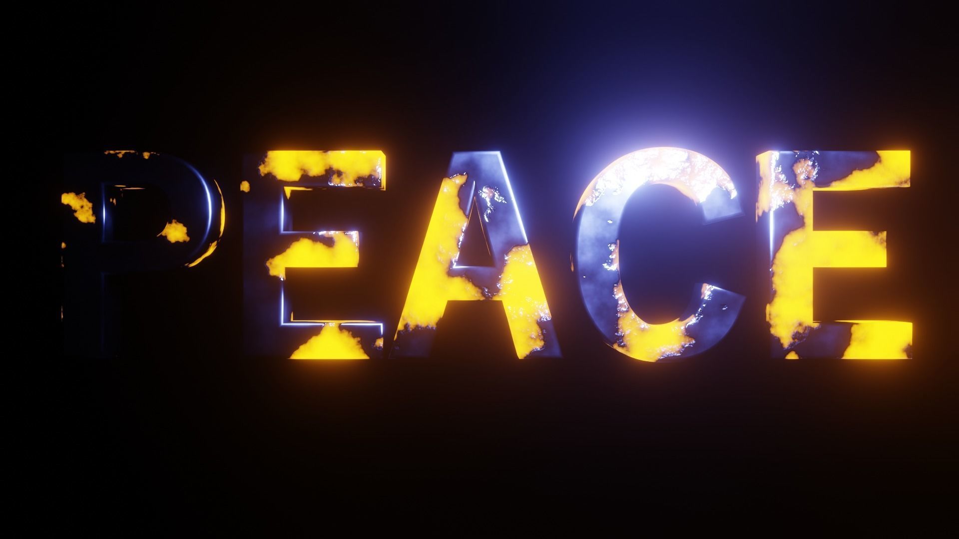 3D model Customizable Sci-fi Animated Flaming Text VR / AR / low-poly ...