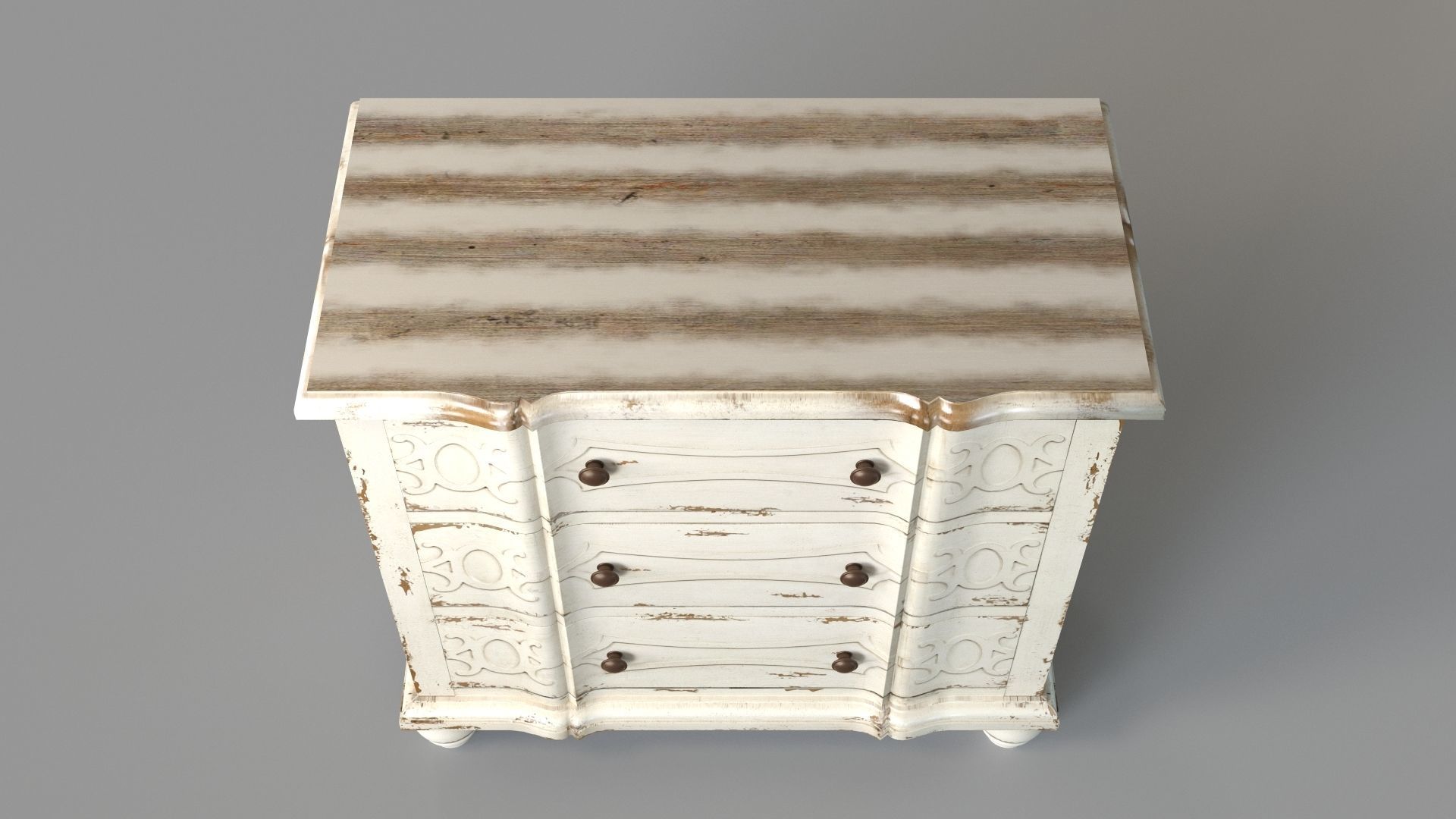 Distressed Chest White 3D model | CGTrader