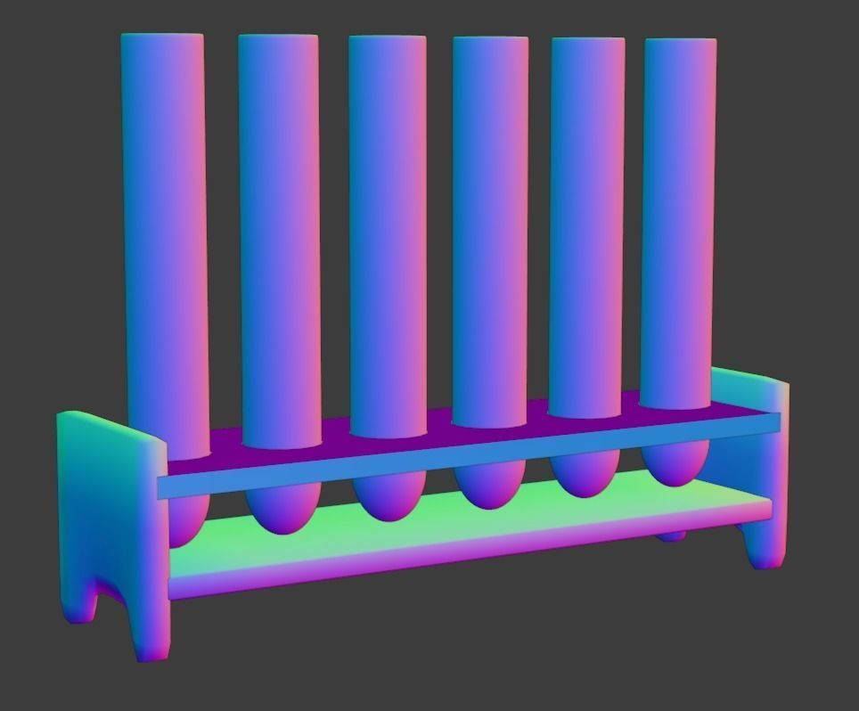 3D model Laboratory testing tubes with stand VR / AR / low-poly | CGTrader