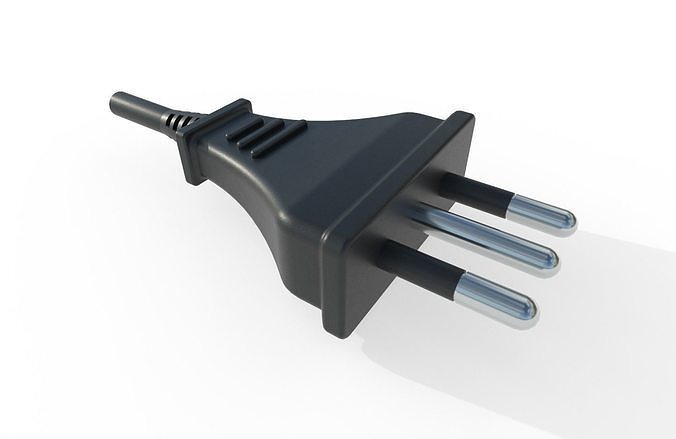 3D model Electrical Plug Type L Black VR / AR / low-poly | CGTrader