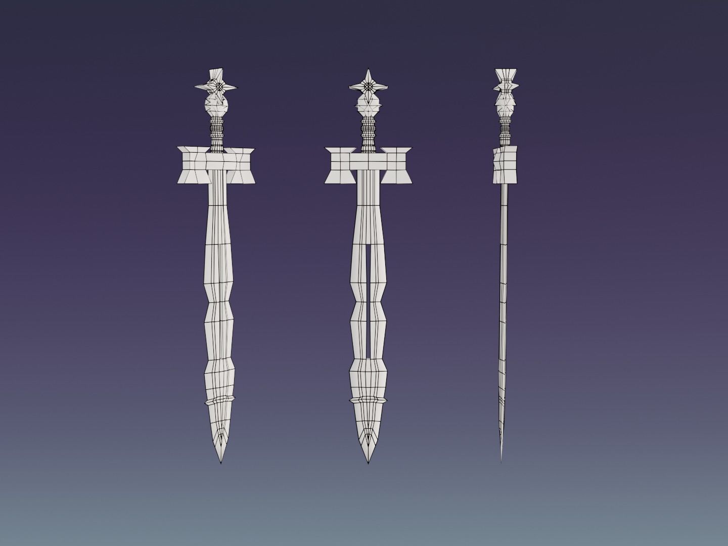 3D model Fantasy Frozen Ice Sword - Elemental Sword VR / AR / low-poly ...