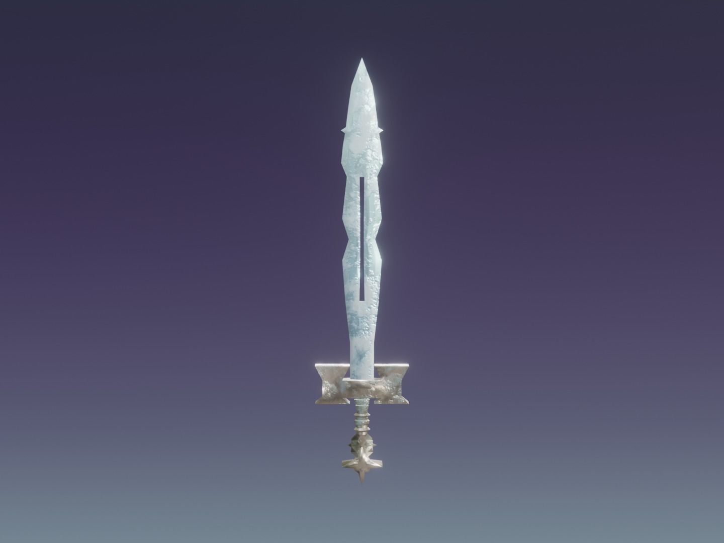 3D model Fantasy Frozen Ice Sword - Elemental Sword VR / AR / low-poly ...