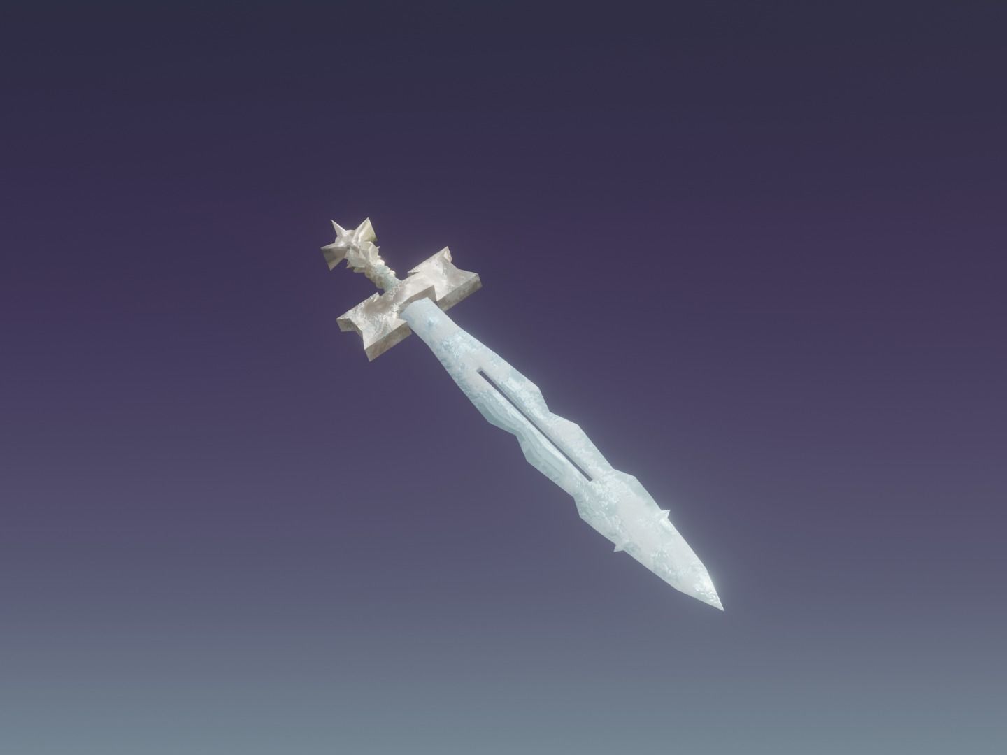 3D model Fantasy Frozen Ice Sword - Elemental Sword VR / AR / low-poly ...