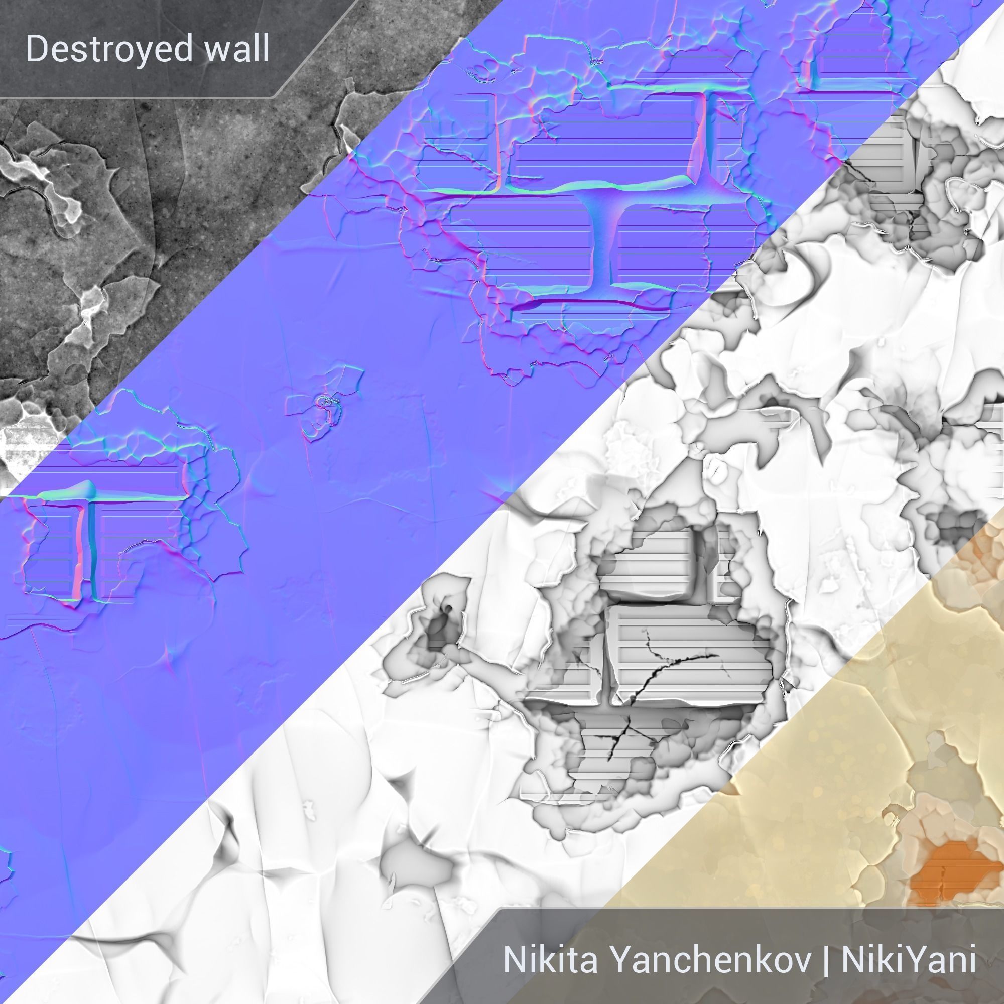 Destroyed wall Texture | CGTrader