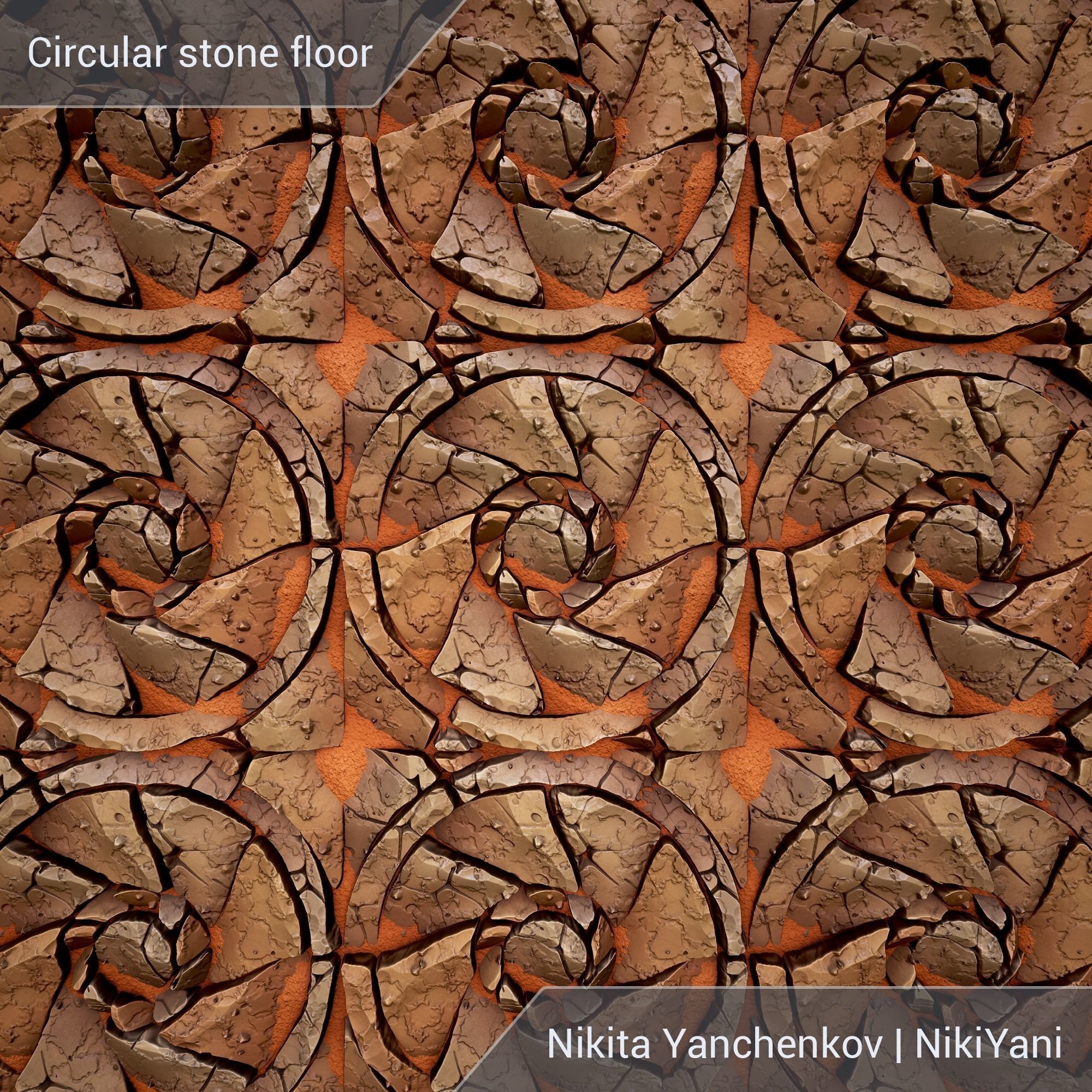 Circular stone floor Texture | CGTrader