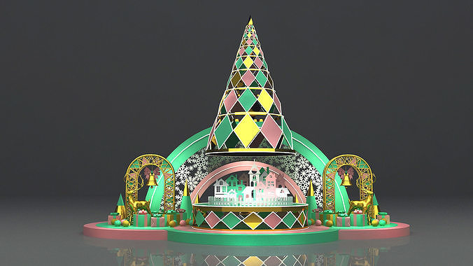 merry Christmas mall installation 3d 3D model | CGTrader