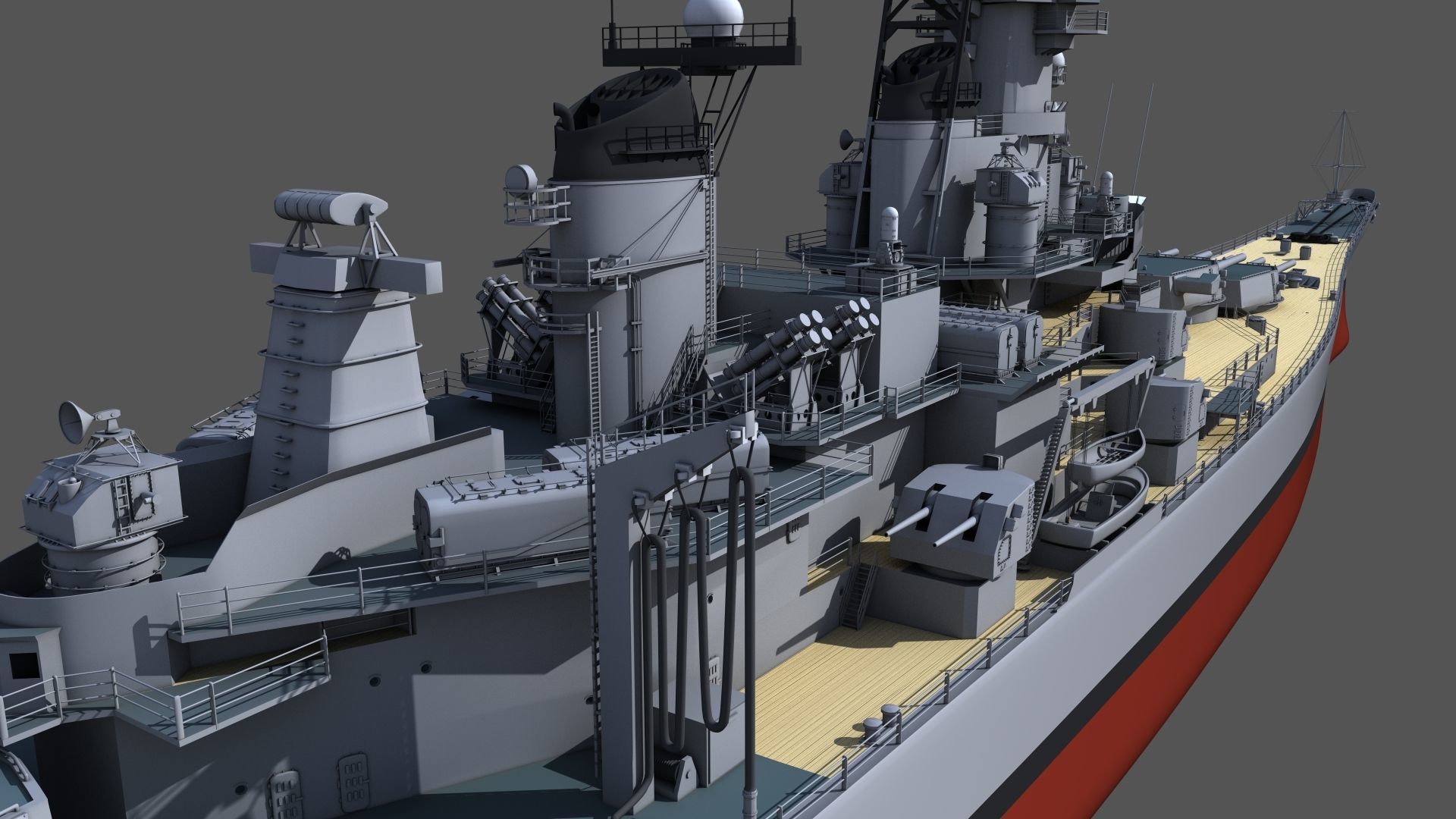 USS Missouri free 3D model | CGTrader