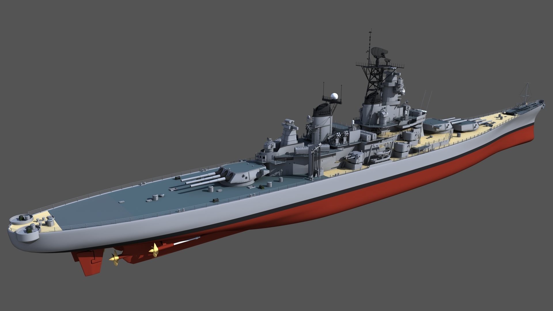 USS Missouri free 3D model | CGTrader