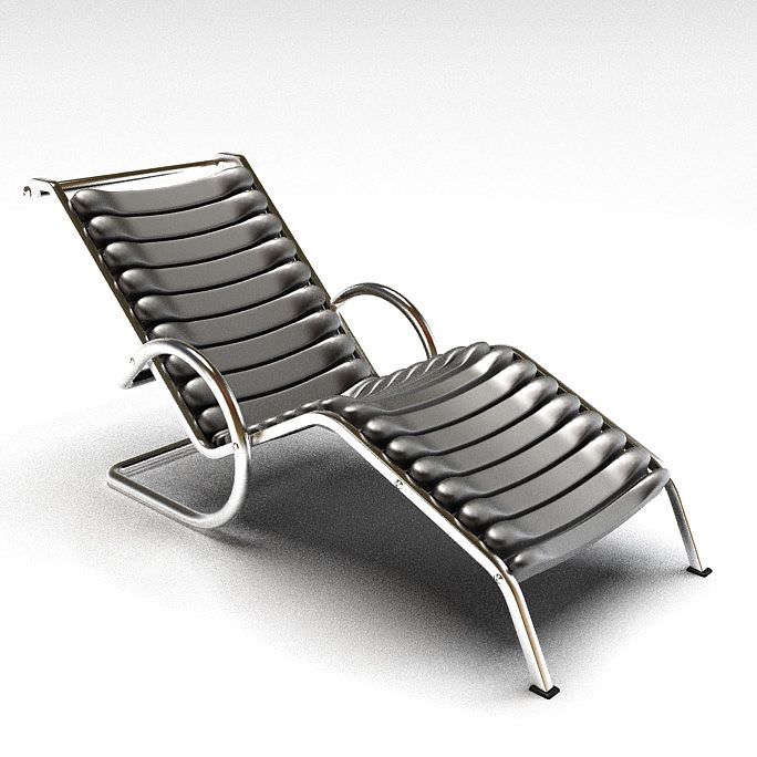 Modern Metallic Patio Chair 3D model | CGTrader