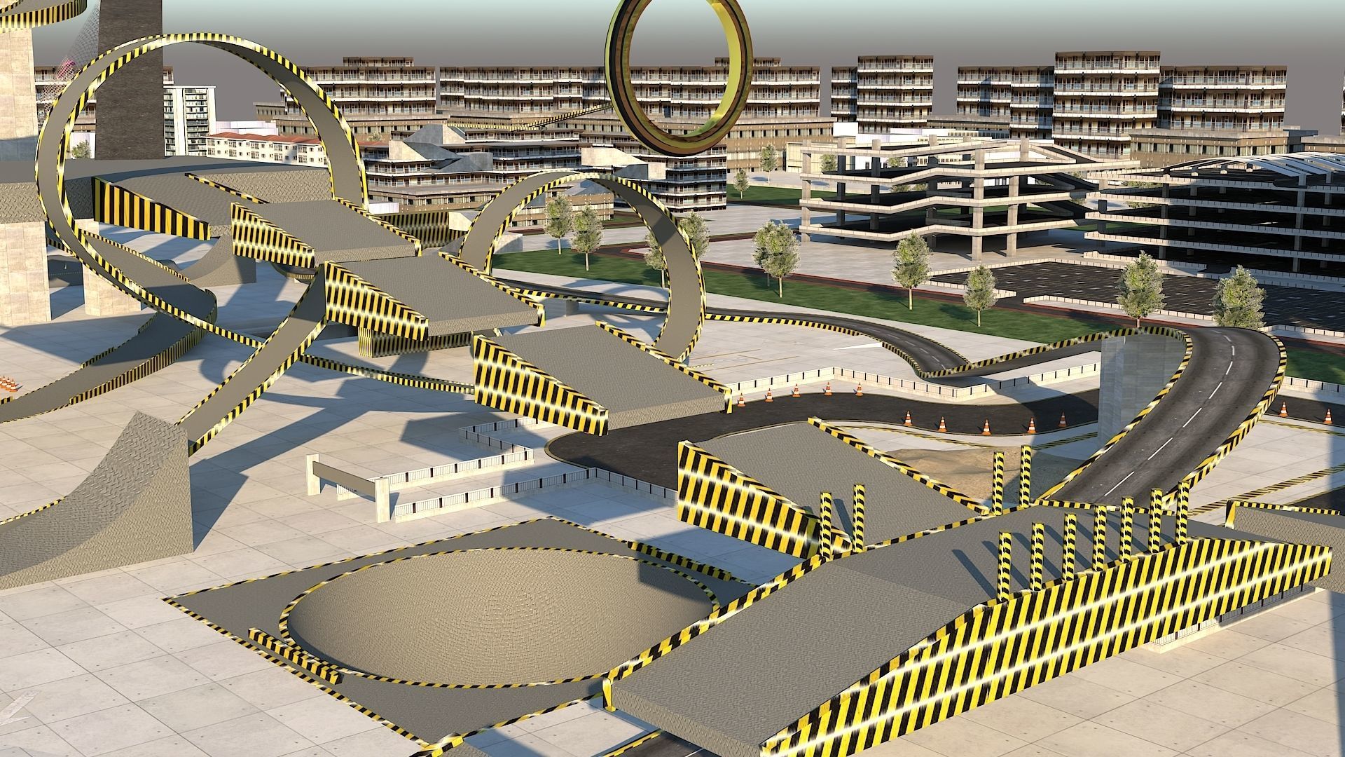 3D model Car Stunt and Show Area Ramps Drift and More VR / AR / low ...