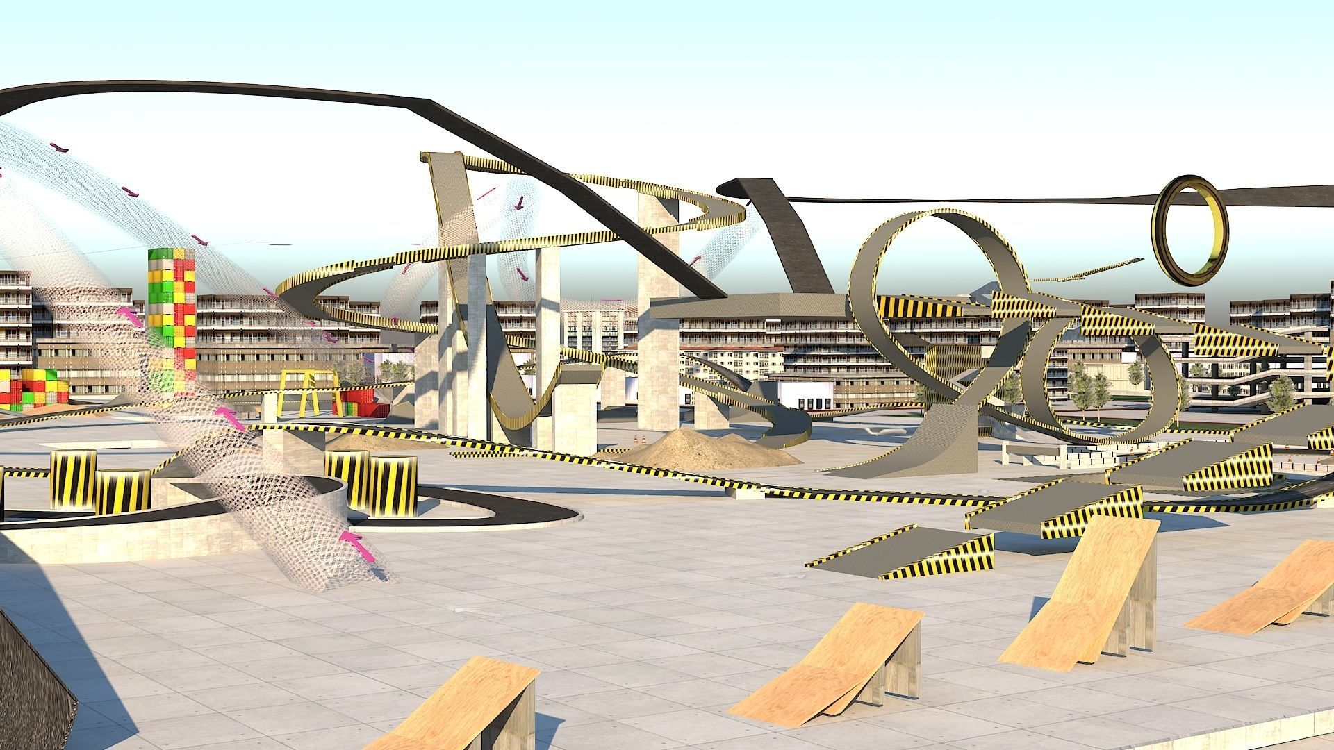 3D model Car Stunt and Show Area Ramps Drift and More VR / AR / low ...