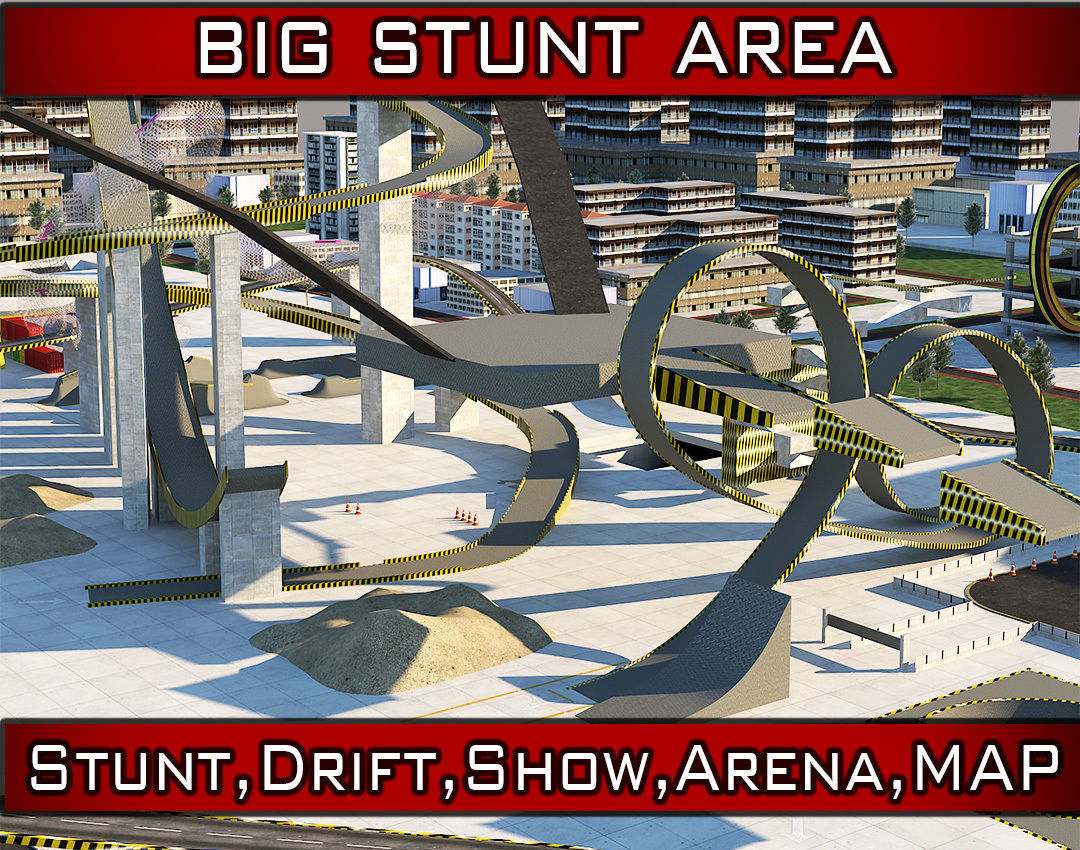 3D model Car Stunt and Show Area Ramps Drift and More VR / AR / low ...
