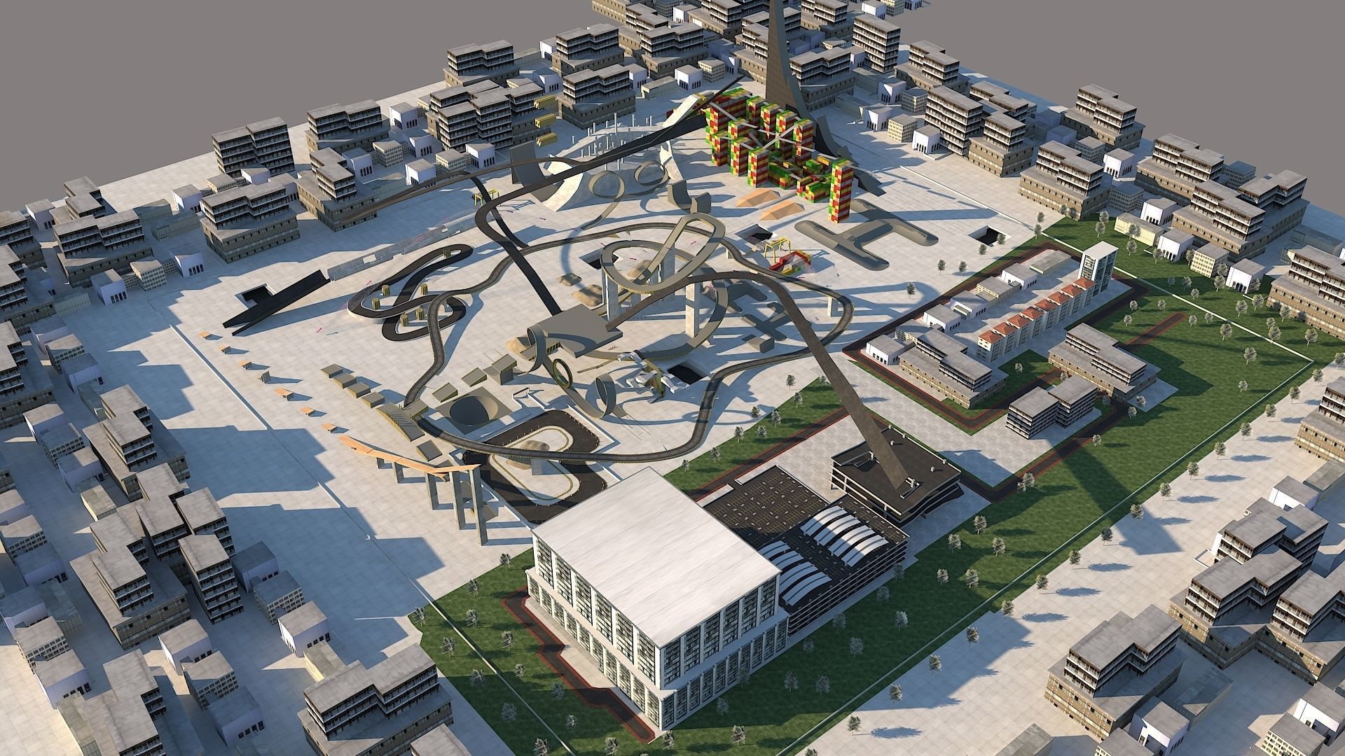 3D model Car Stunt and Show Area Ramps Drift and More VR / AR / low ...