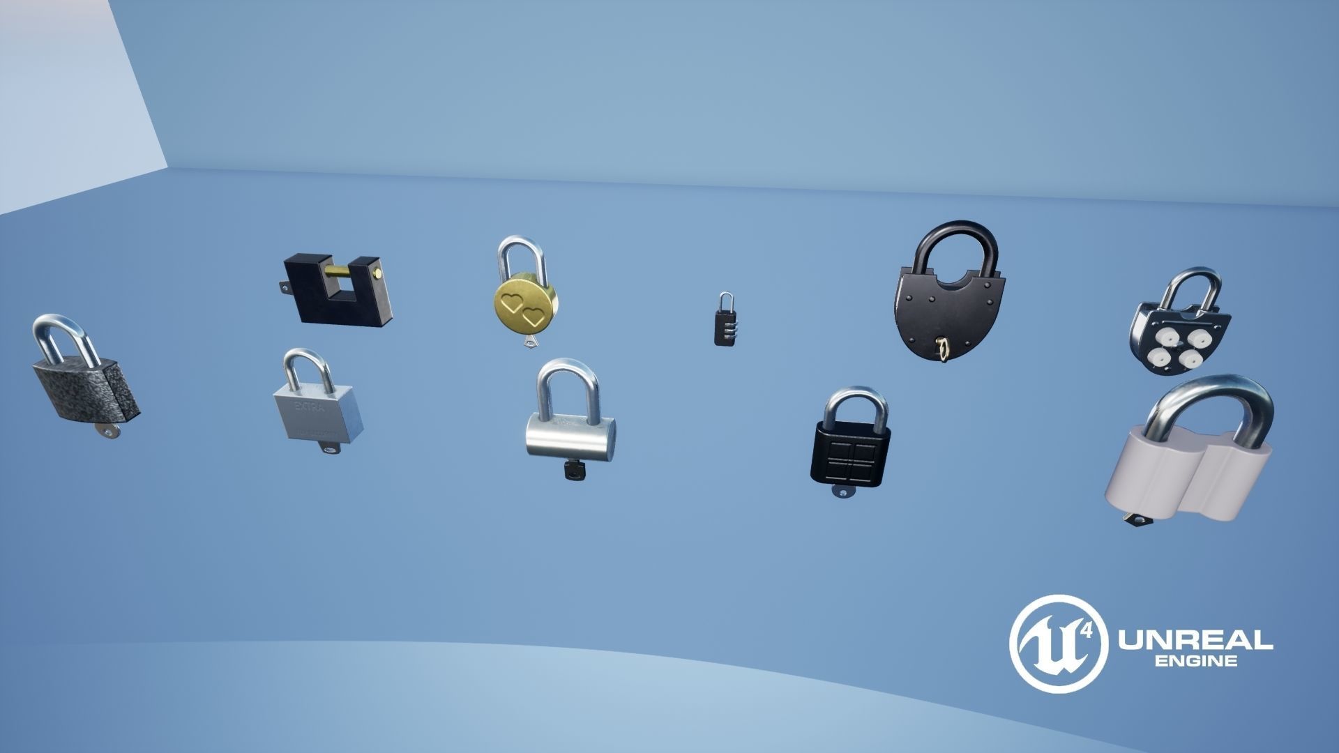 3D model Padlocks Pack VR / AR / low-poly | CGTrader