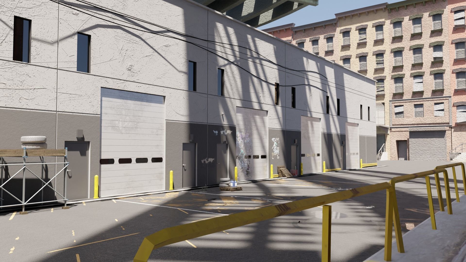 3D model Garage alleyway street VR / AR / low-poly | CGTrader