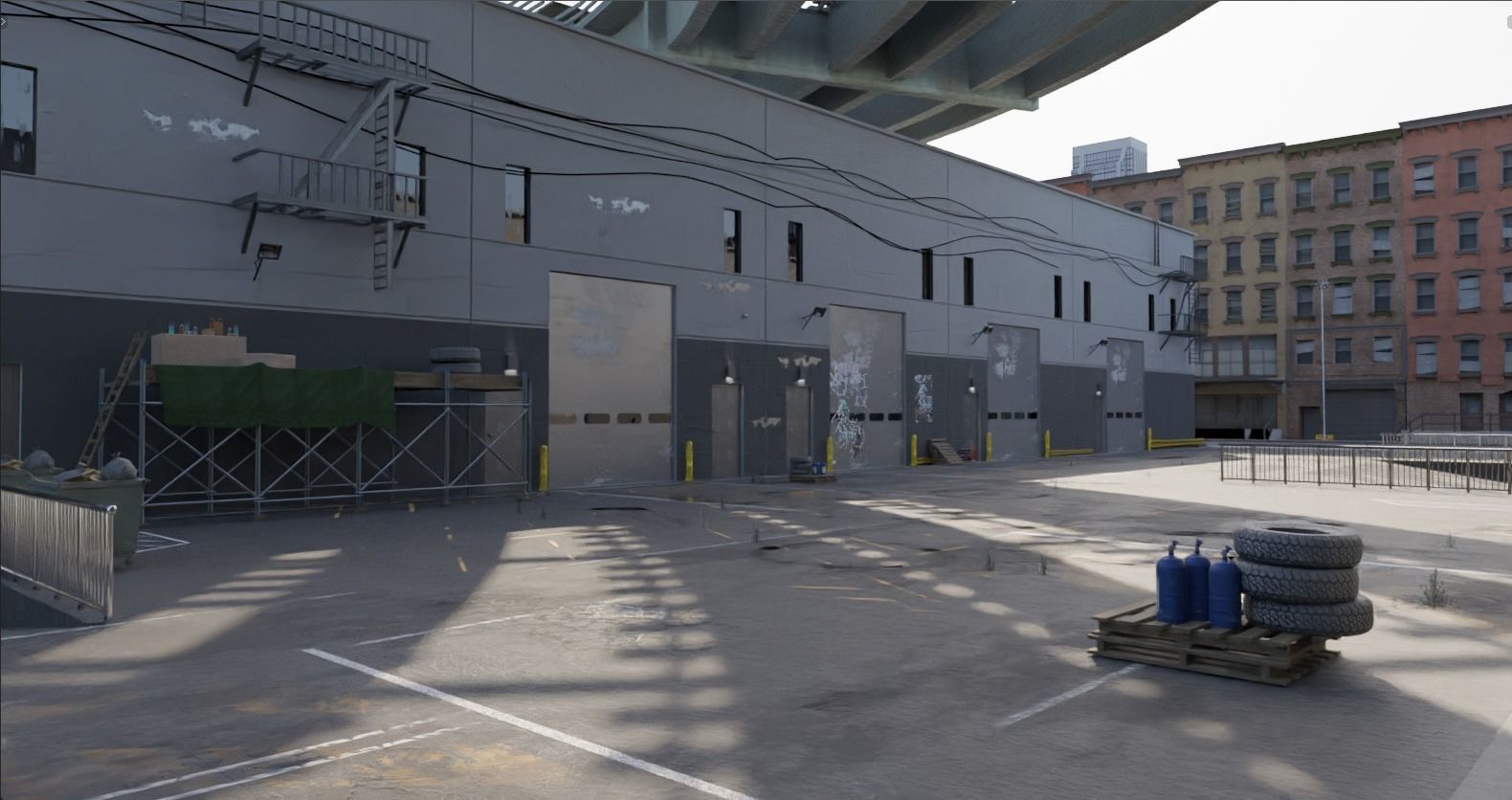 3D model Garage alleyway street VR / AR / low-poly | CGTrader