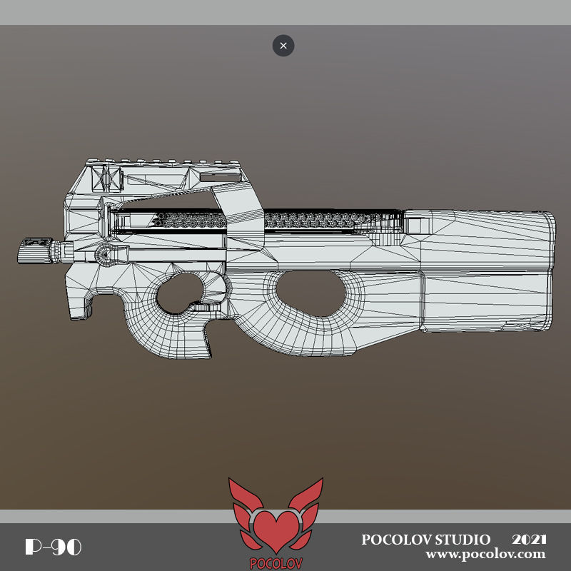3D model P90 Submachine Gun VR / AR / low-poly | CGTrader