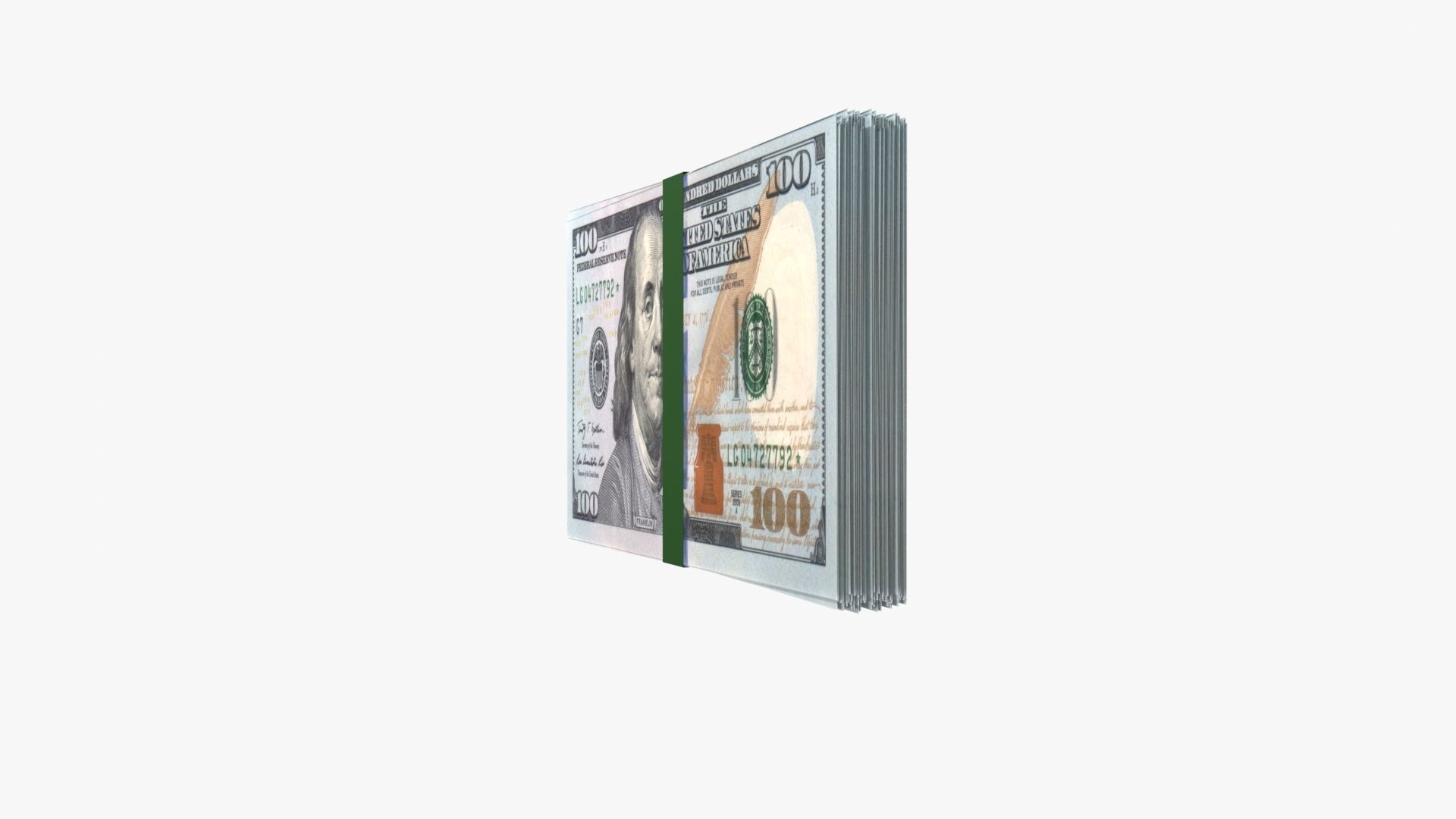 100 Dollar Bills Stack 3D model | CGTrader