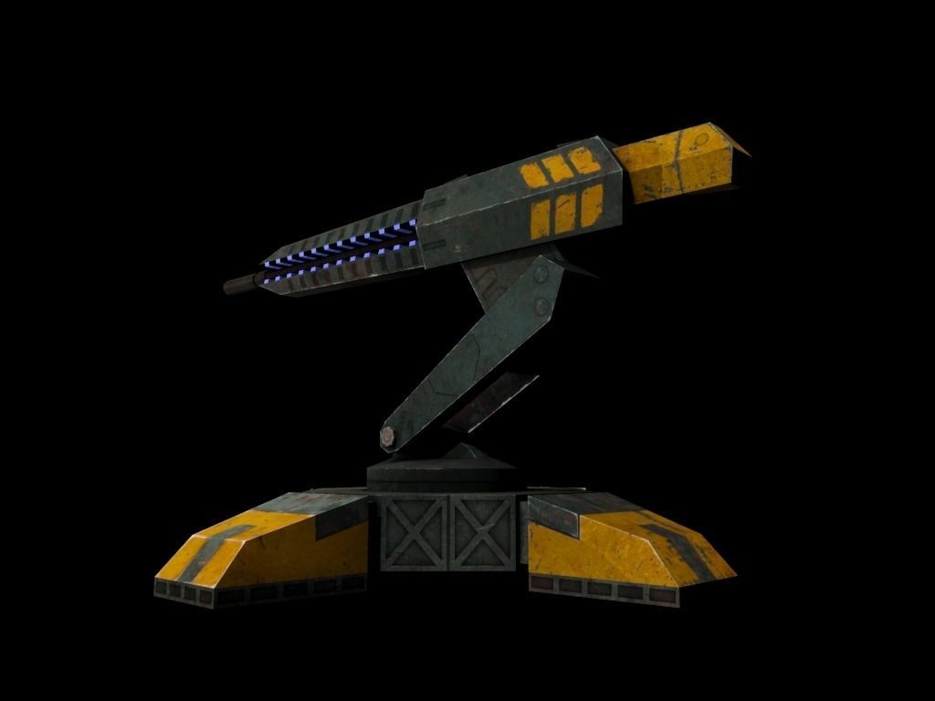 3D model Rail Turret VR / AR / low-poly | CGTrader