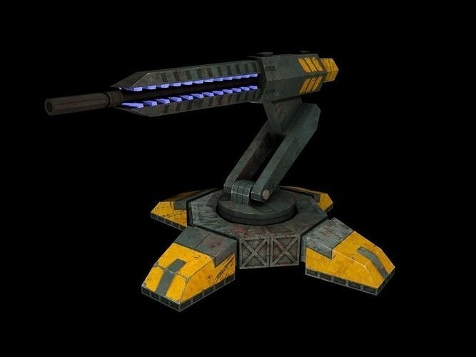 3D model Rail Turret VR / AR / low-poly | CGTrader