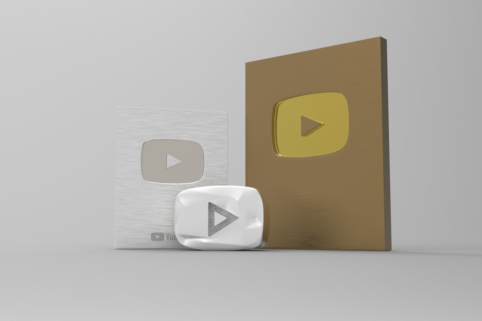 3D model Youtube Plate Awards VR / AR / low-poly | CGTrader