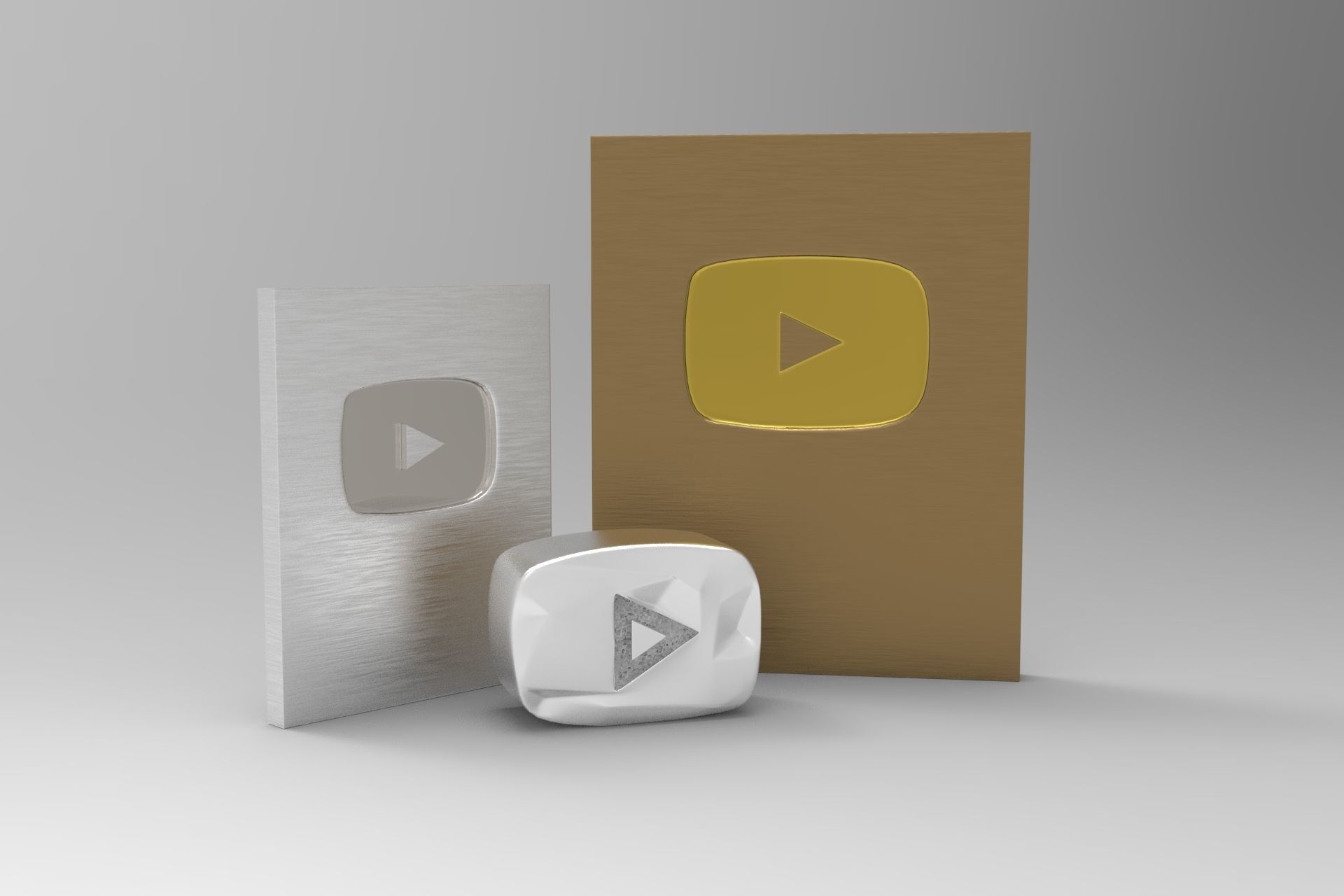 3D model Youtube Plate Awards VR / AR / low-poly | CGTrader