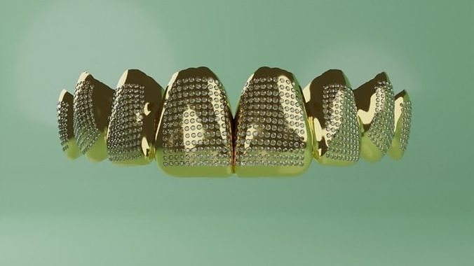 Grillz with diamonds 3D model | CGTrader