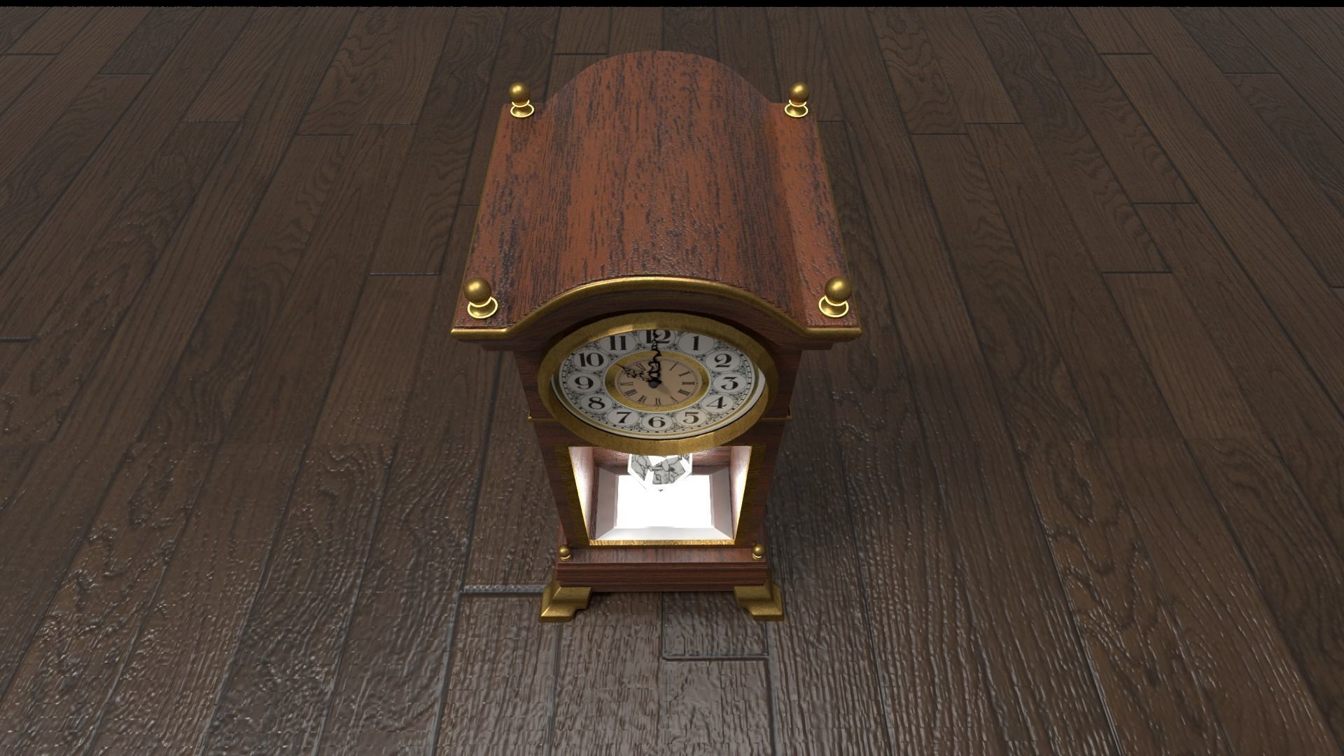 3D model clock grandfather on wooden table VR / AR / low-poly | CGTrader