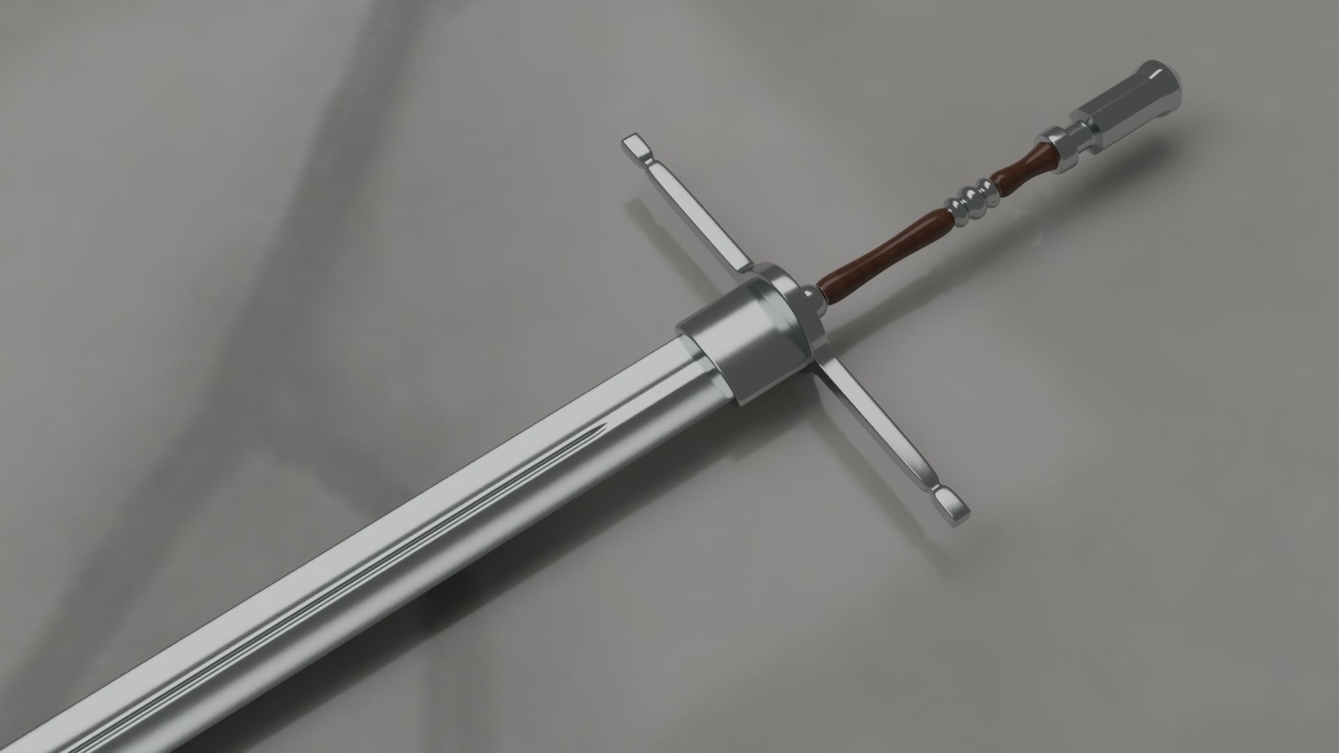 Longsword silver sword 3D model | CGTrader