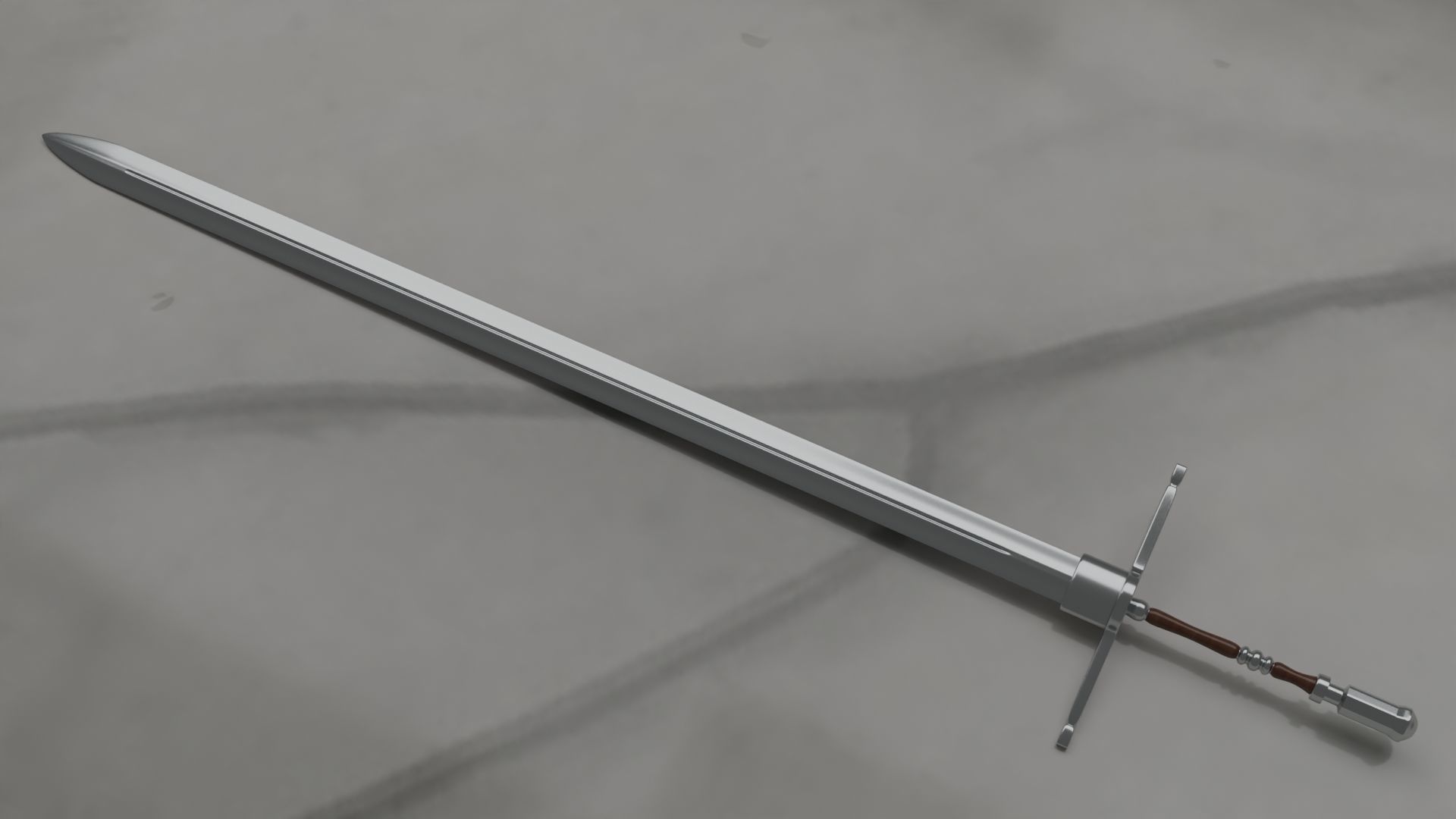 Longsword silver sword 3D model | CGTrader