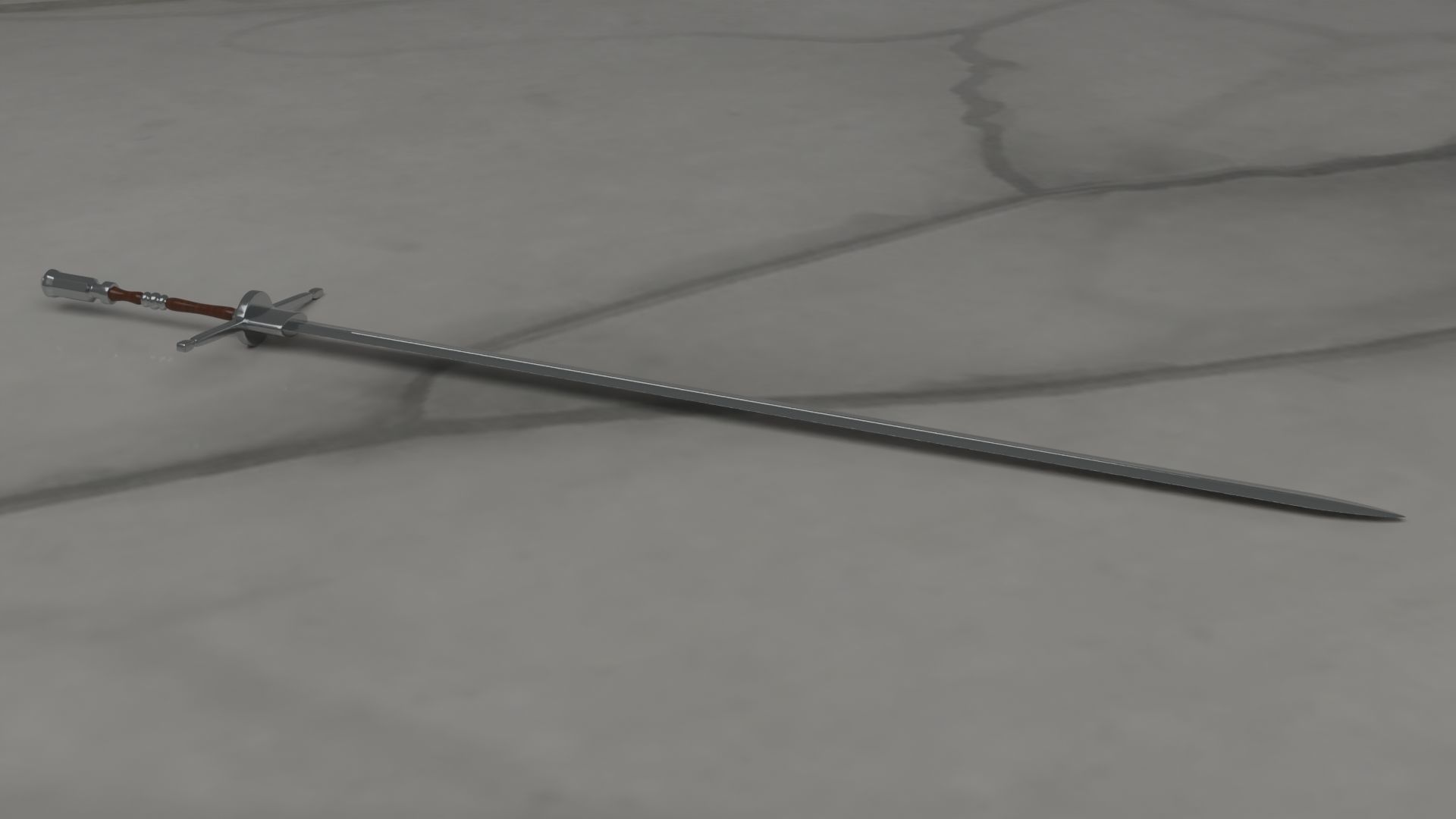Longsword silver sword 3D model | CGTrader
