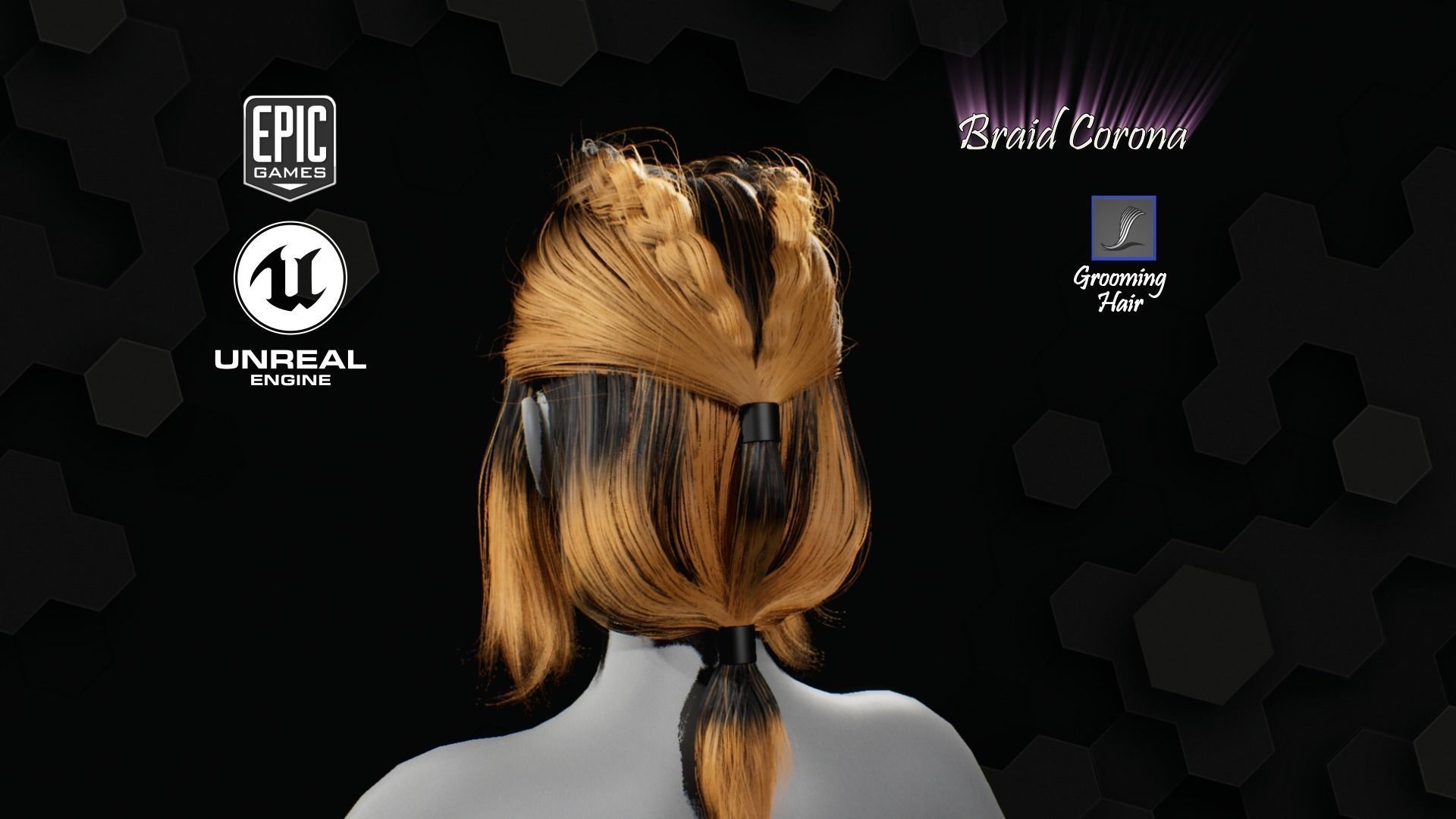 Corona Hair Braid Groom for UE4 3D model animated | CGTrader