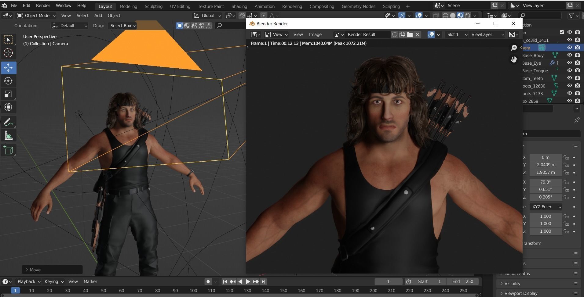 John Rambo 3D model animated rigged | CGTrader