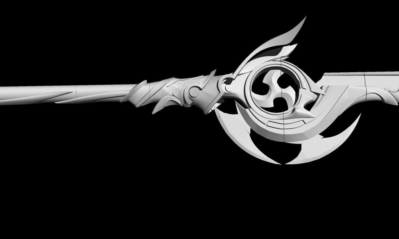 Genshin impact Engulfing Lightning Raiden shogun lance 3D model 3D ...