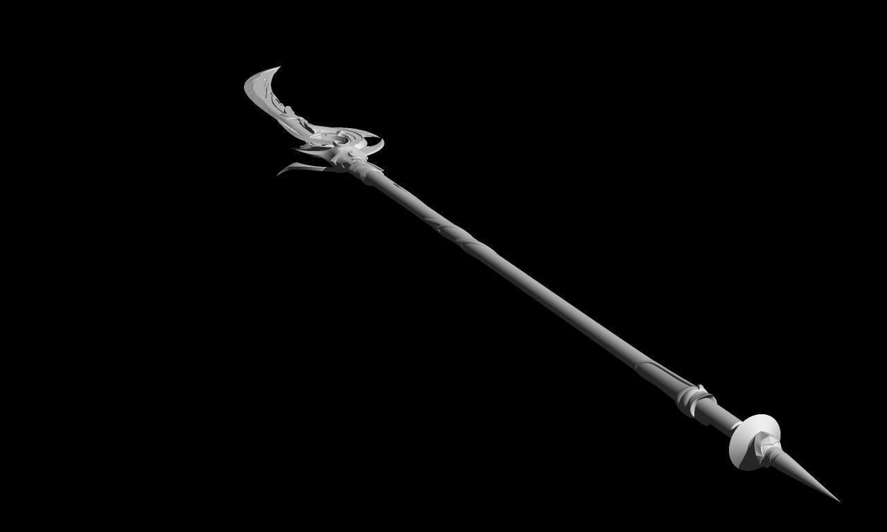 Genshin impact Engulfing Lightning Raiden shogun lance 3D model 3D ...