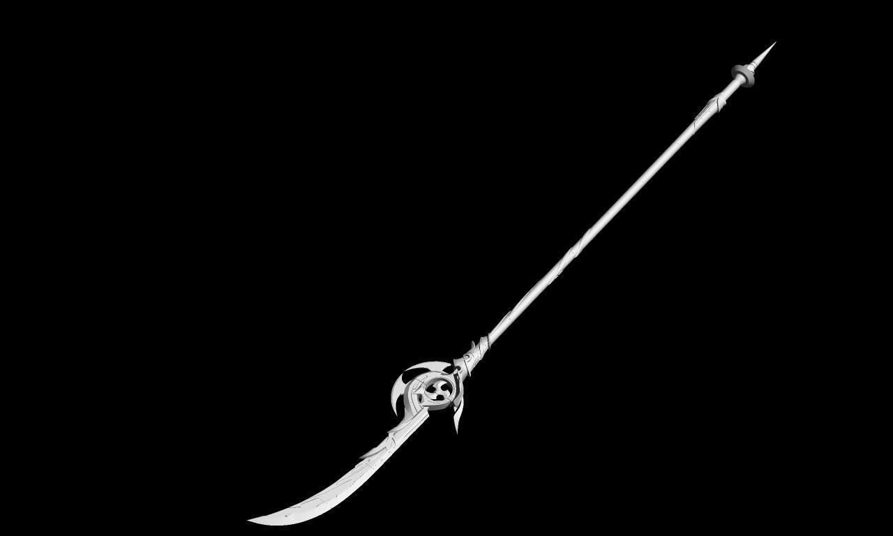 Genshin impact Engulfing Lightning Raiden shogun lance 3D model 3D ...