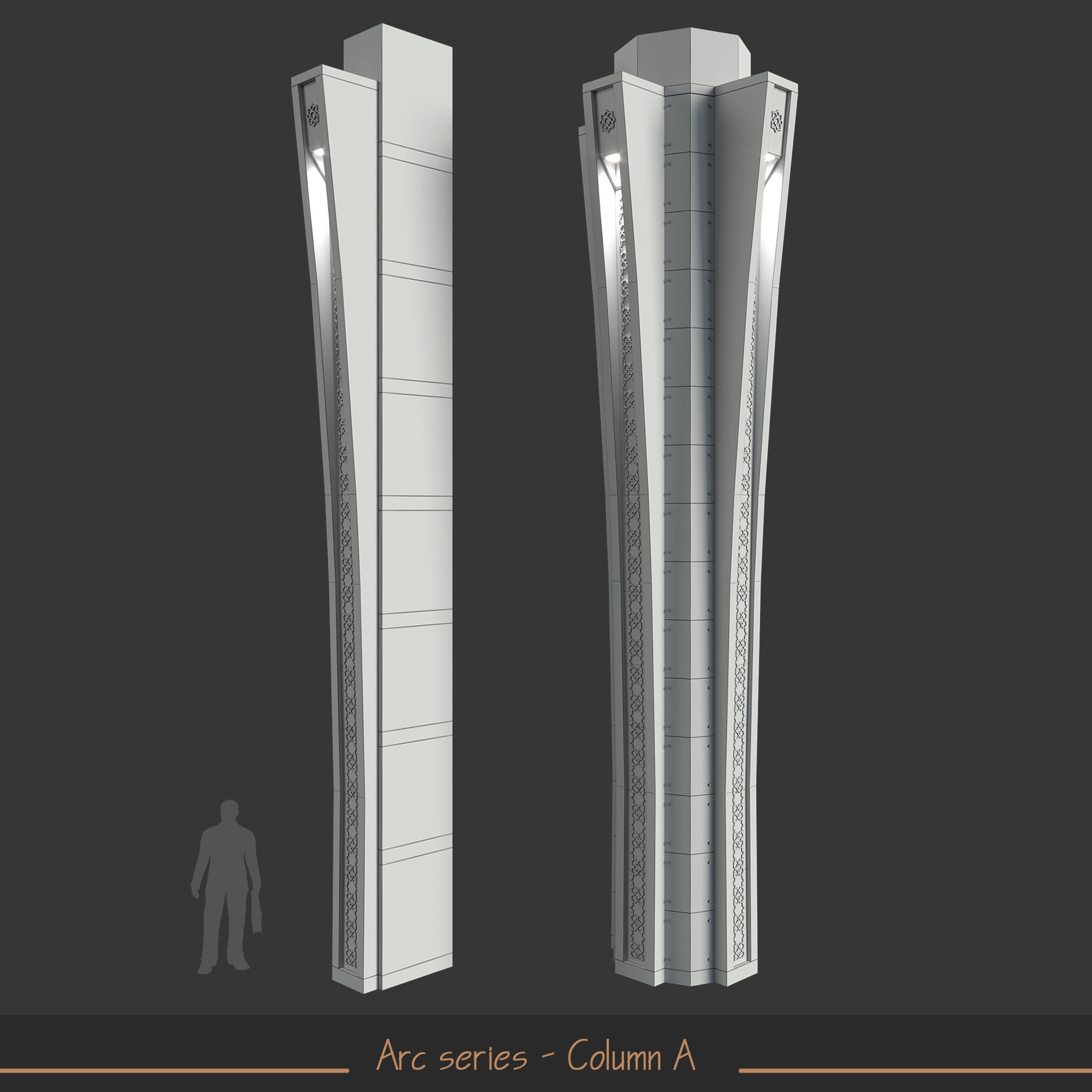 Arc series - Column A 3D model | CGTrader