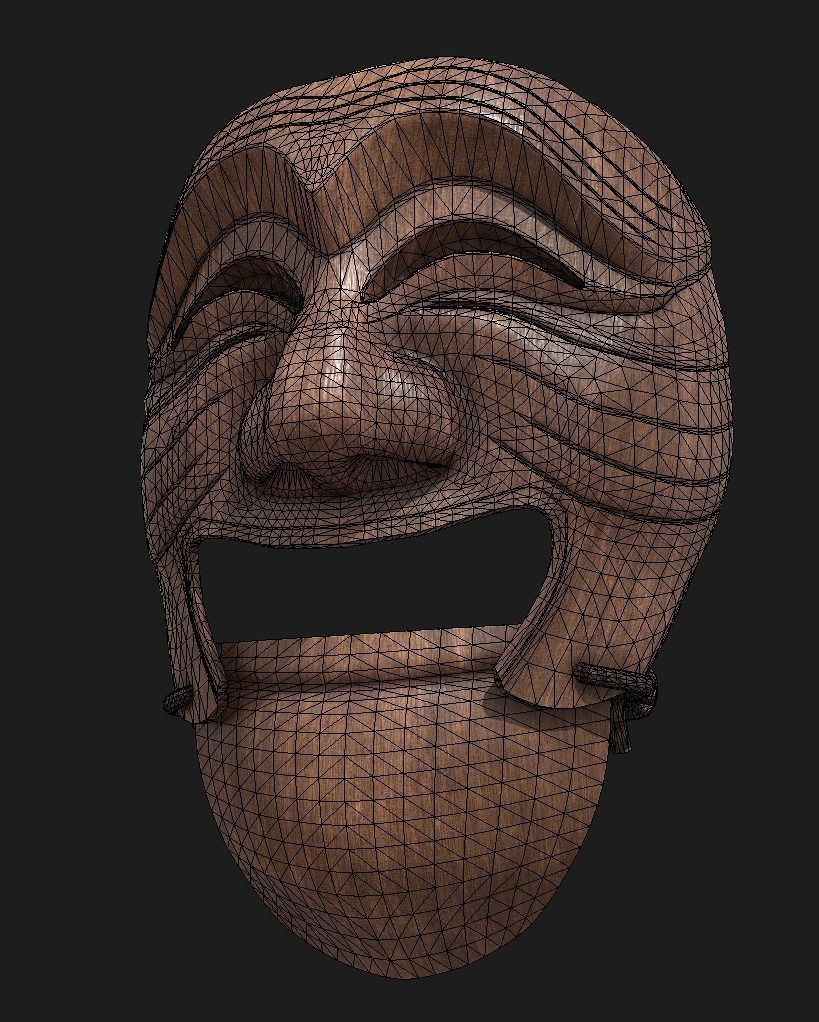 3D model Hahoe Tal - Korean Traditional Mask VR / AR / low-poly | CGTrader