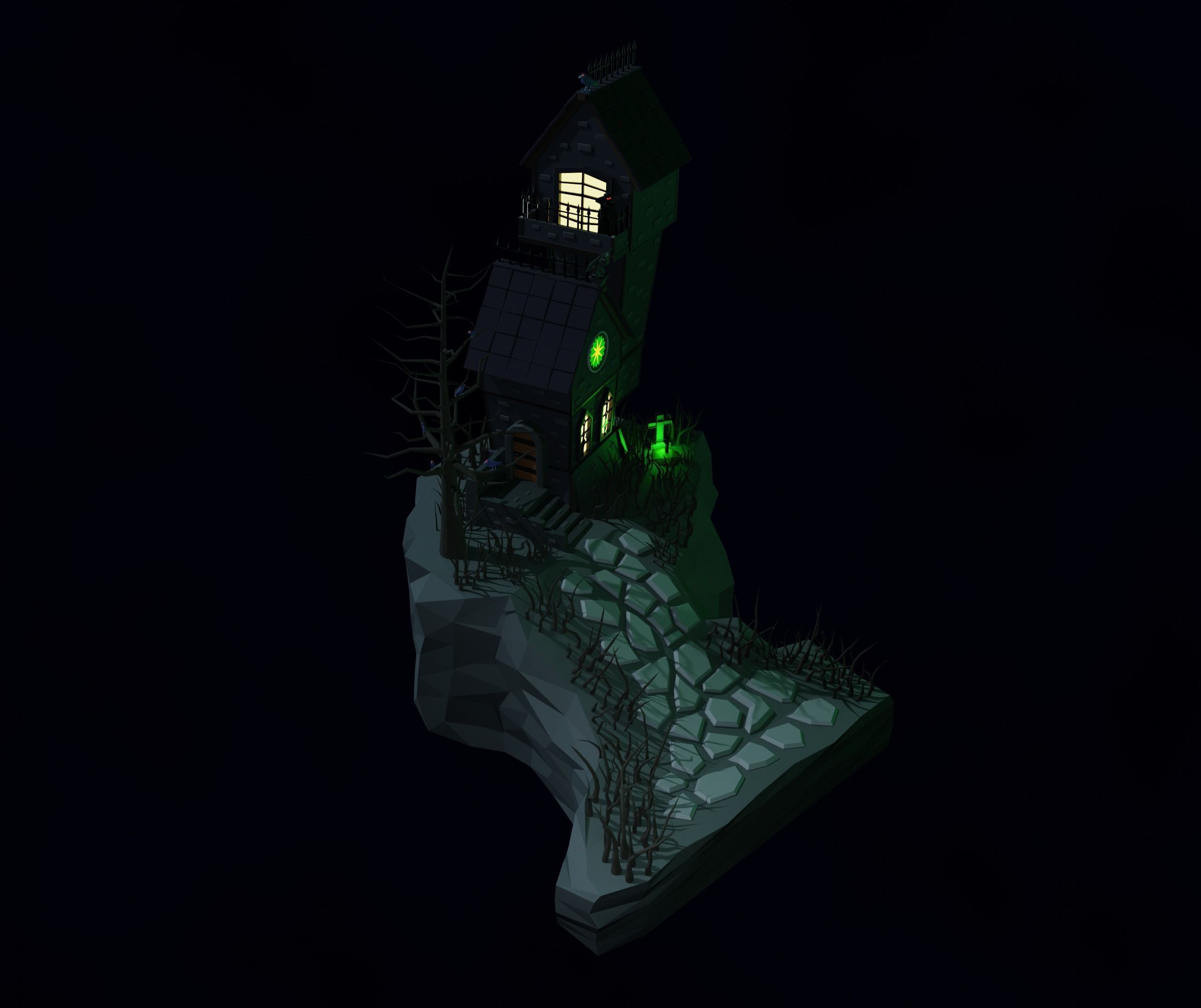 3D model Vampire scary house VR / AR / low-poly | CGTrader