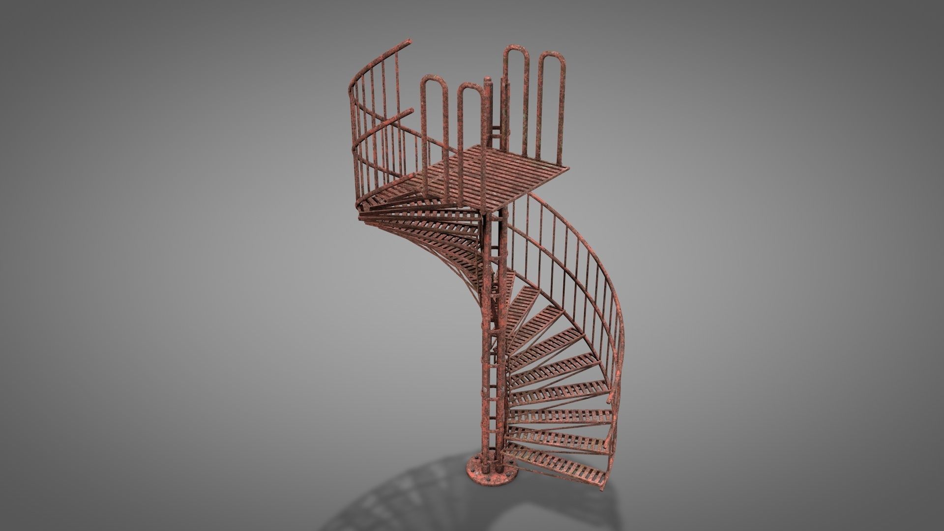 Rusty Metal Spiral Stairs 3D model | CGTrader